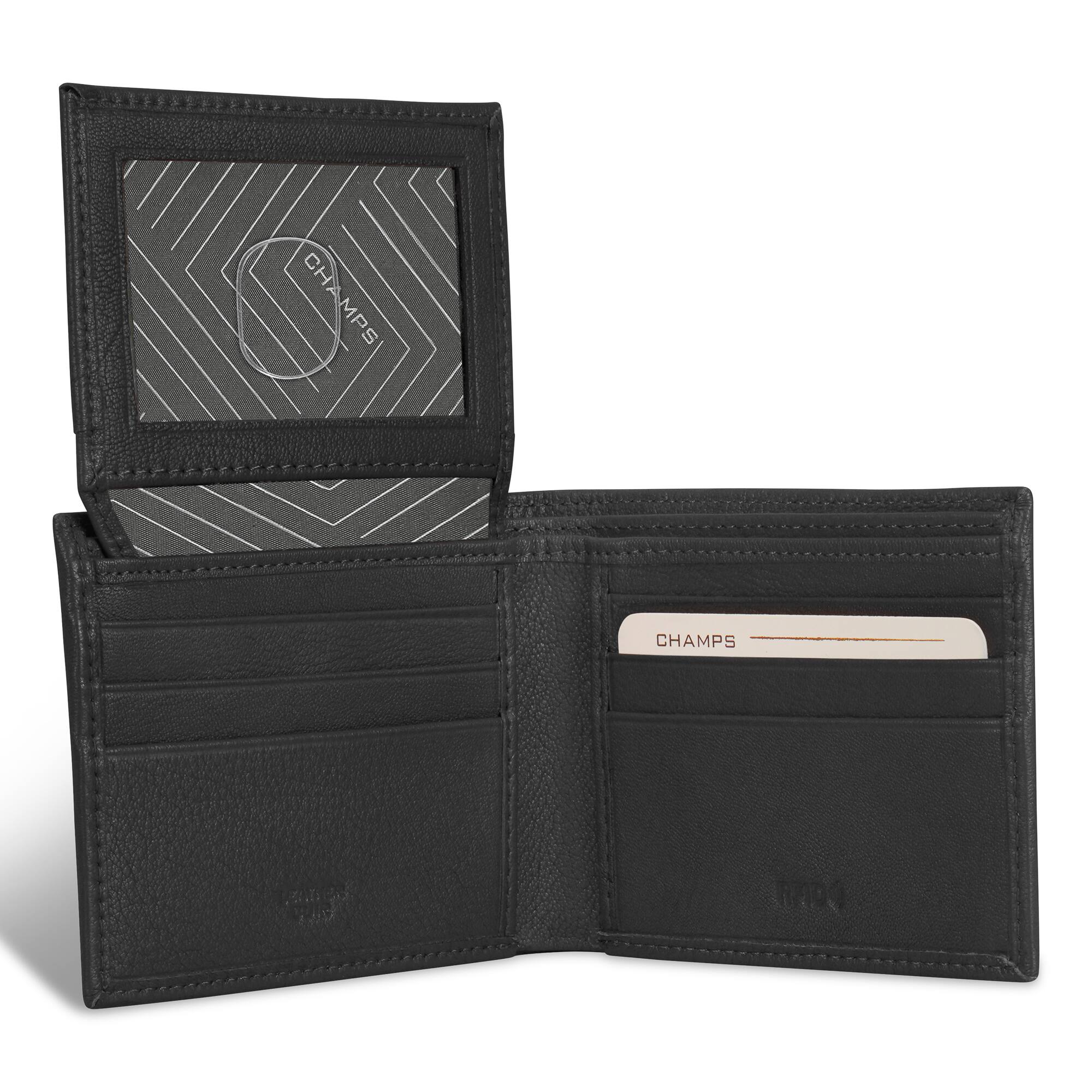 Champs Onyx Collection Leather Top Wing Wallet Black OB-502-BLACK (TOP ...