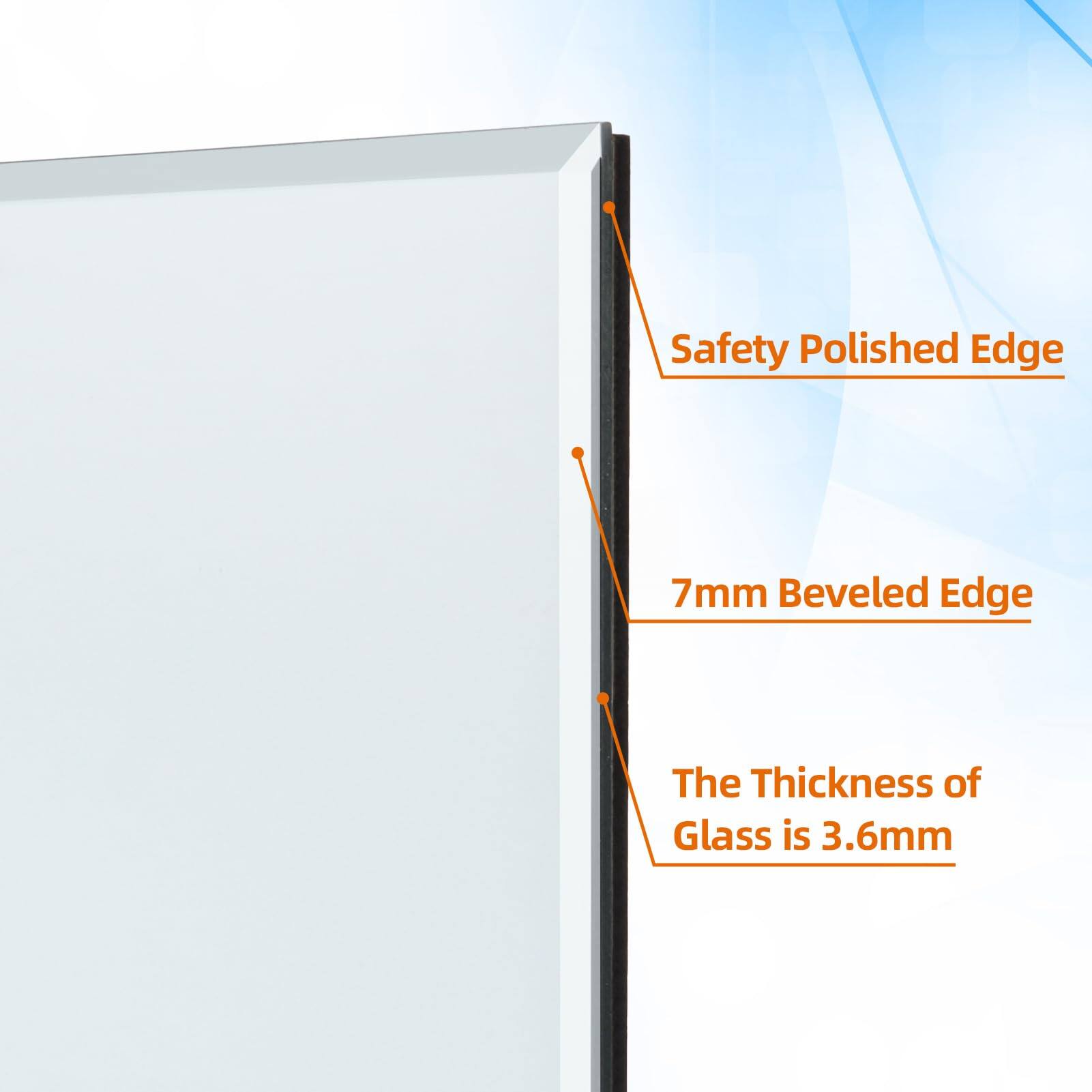 Pacoar Cade Frameless Mirror Wall Hanging And Desk Standing With Makeup ...