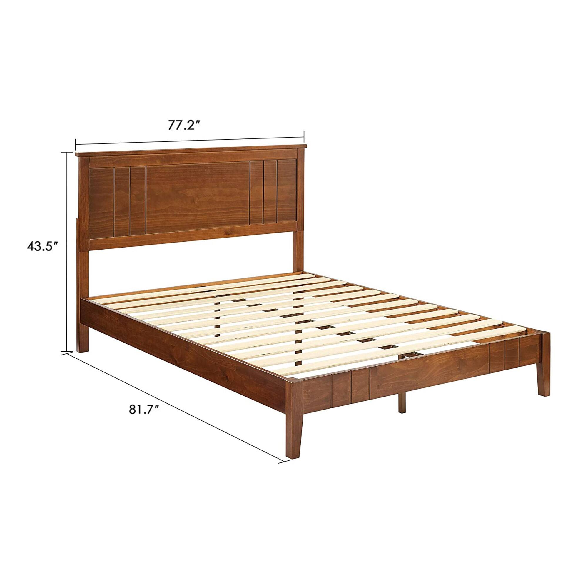 MUSEHOMEINC Mid Century Modern Solid Pinewood Platform Bed with ...