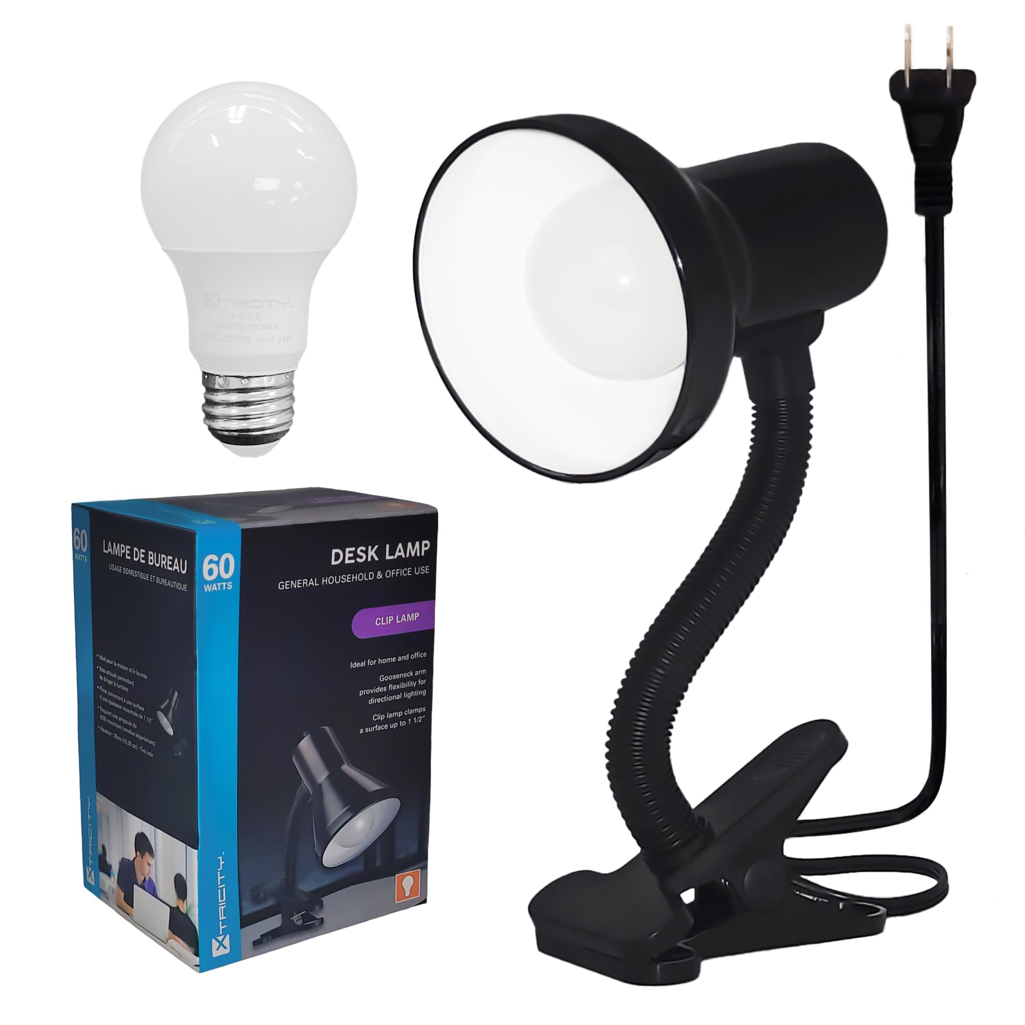 TECH SAFARI Led Clip On Desk Lamp With Flexible Gooseneck Reading Light ...