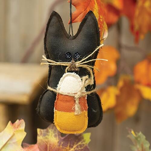 BreeBe Primitive Cat with Candy Corn Ornament Black GCS38099 - Best Buy