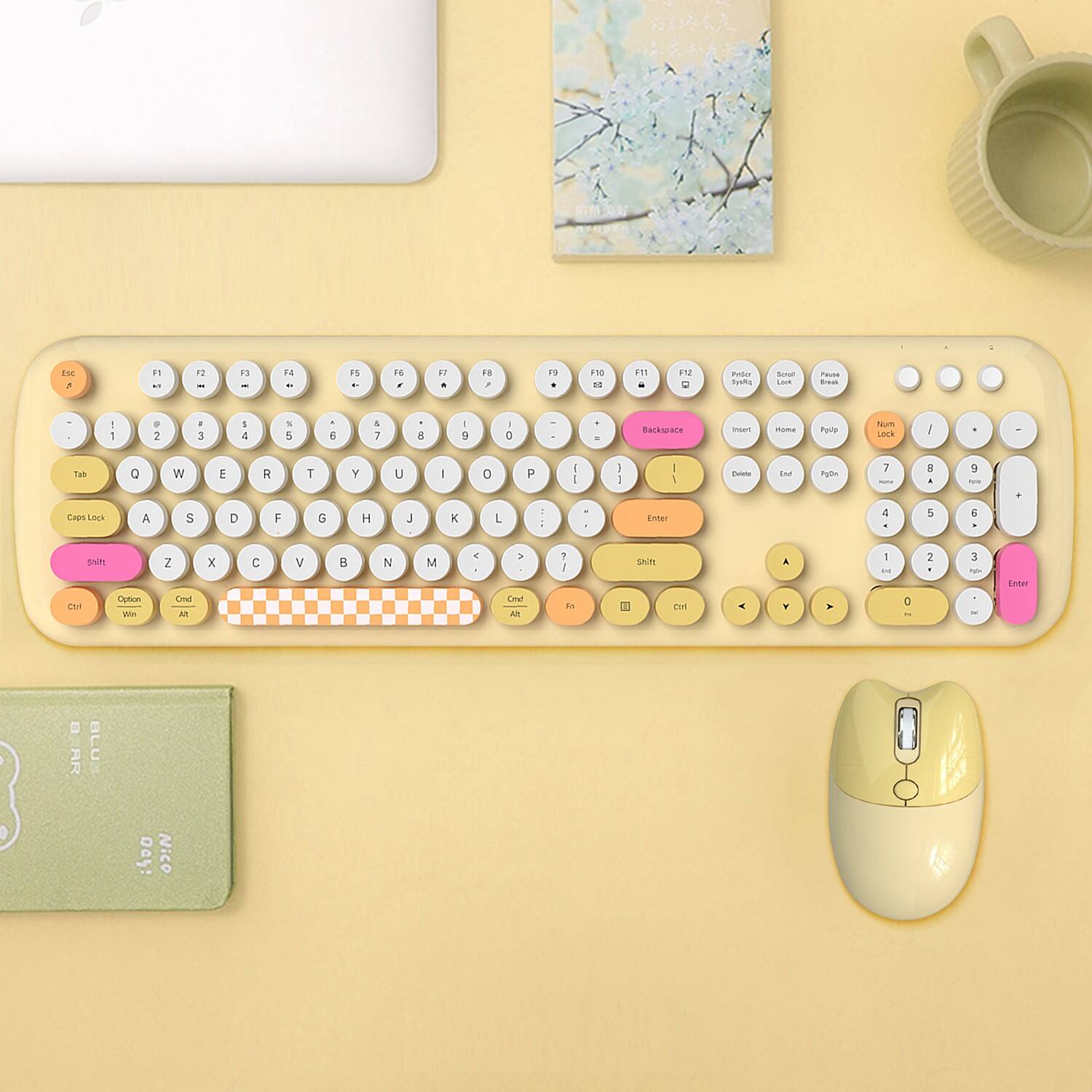 SaharaCase Wireless Keyboard & Mouse Combo with Silent Click | Colorful ...