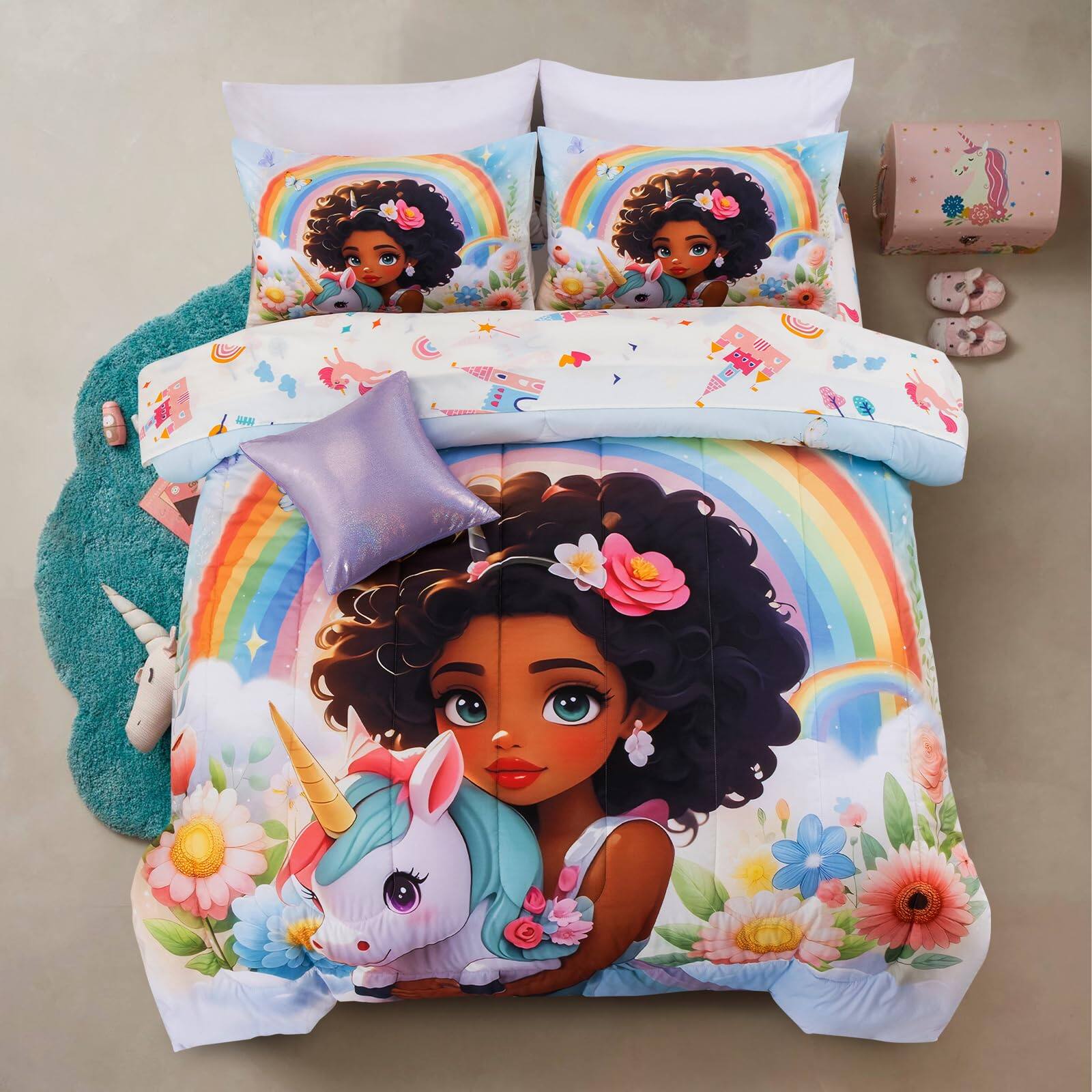 Paradigms Interiors - Girl Princess With Wings Comforter Set Gradient ...