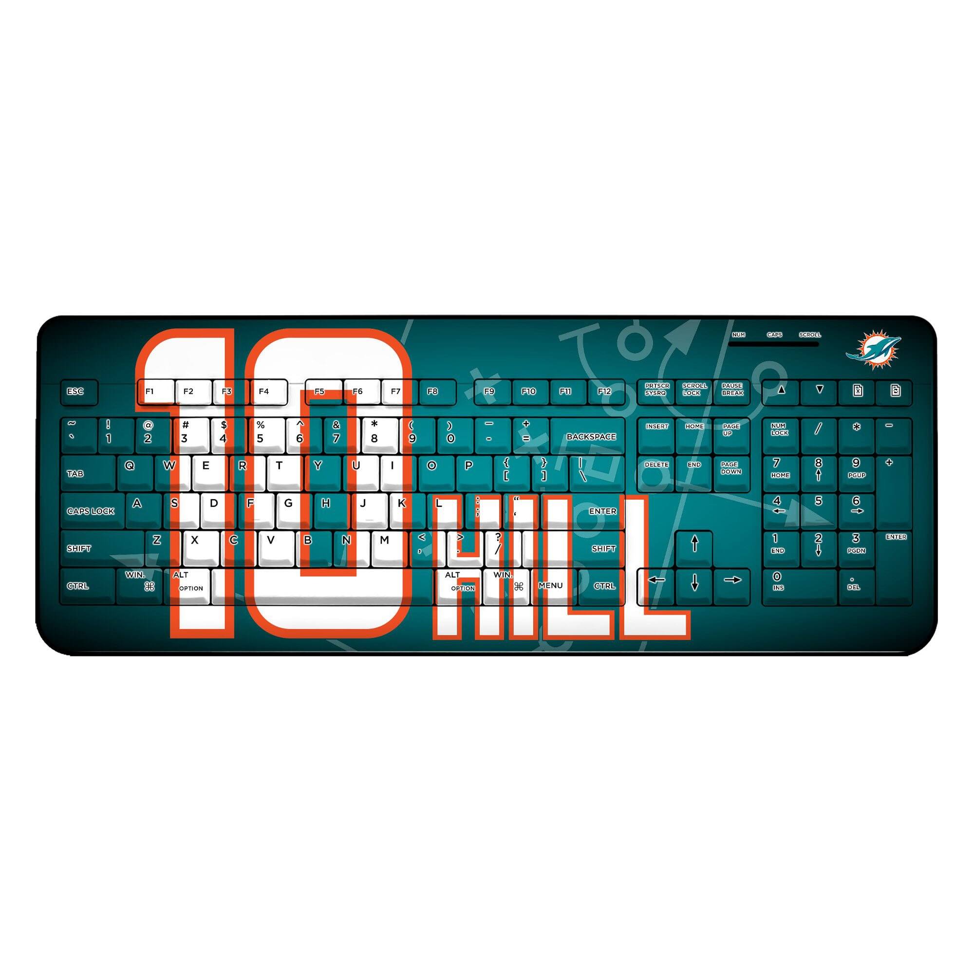 Keyscaper Tyreek Hill Miami Dolphins Wireless Keyboard Black 202494915 ...