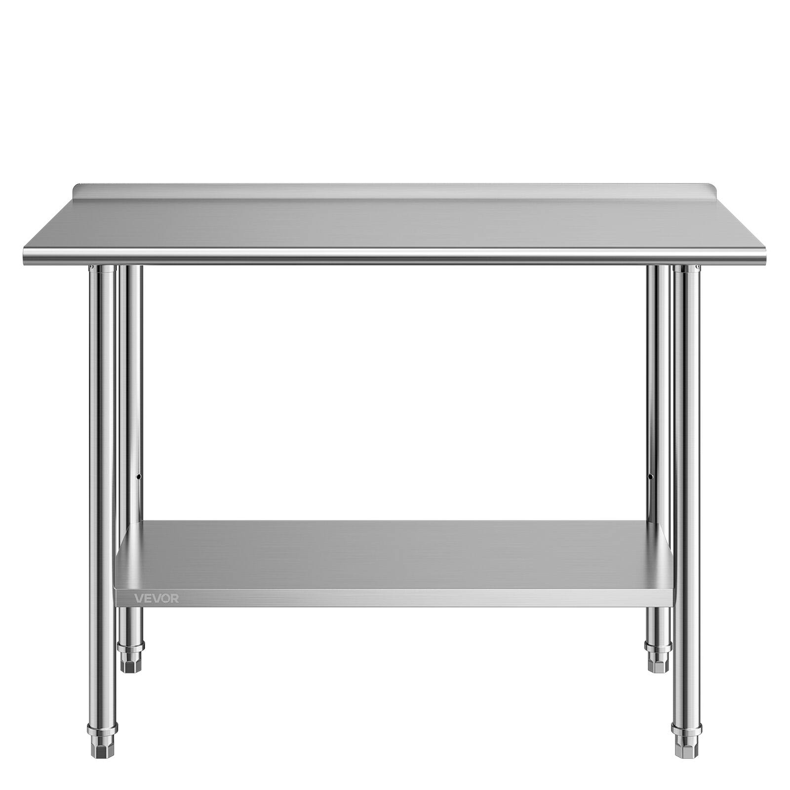VEVOR Stainless Steel Work Table, 24x48 Inch Food Prep Table with ...