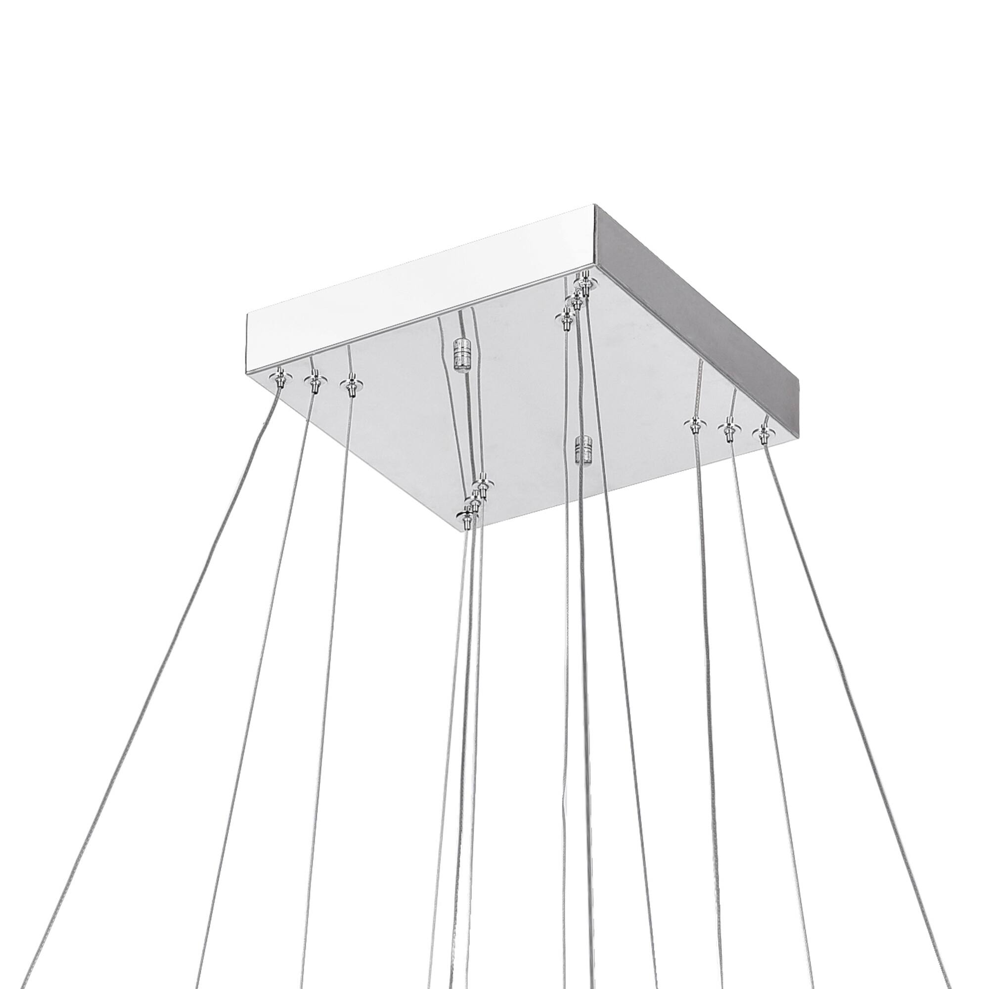 CWI Lighting Florence LED Chandelier With Chrome Finish Stainless Steel ...