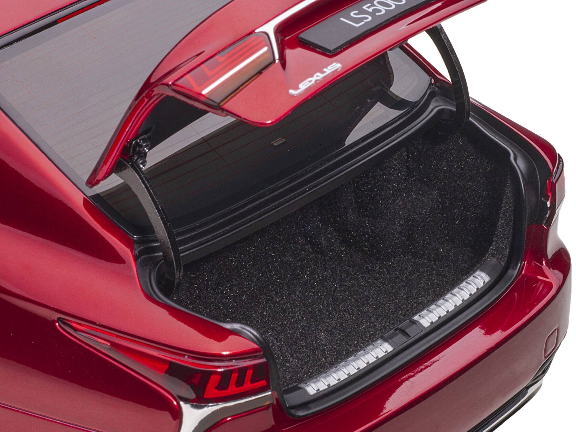 Lexus LS500h Morello with Chrome Wheels 1/18 Model Car by Autoart Red ...