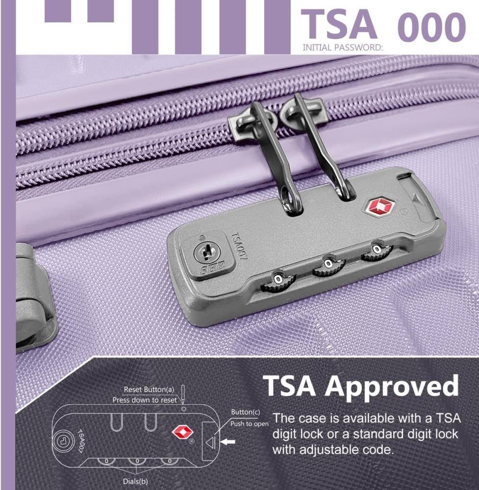 BreeBe Luggage Sets 6 Piece with Duffel Bags, Hardside Expandable ...