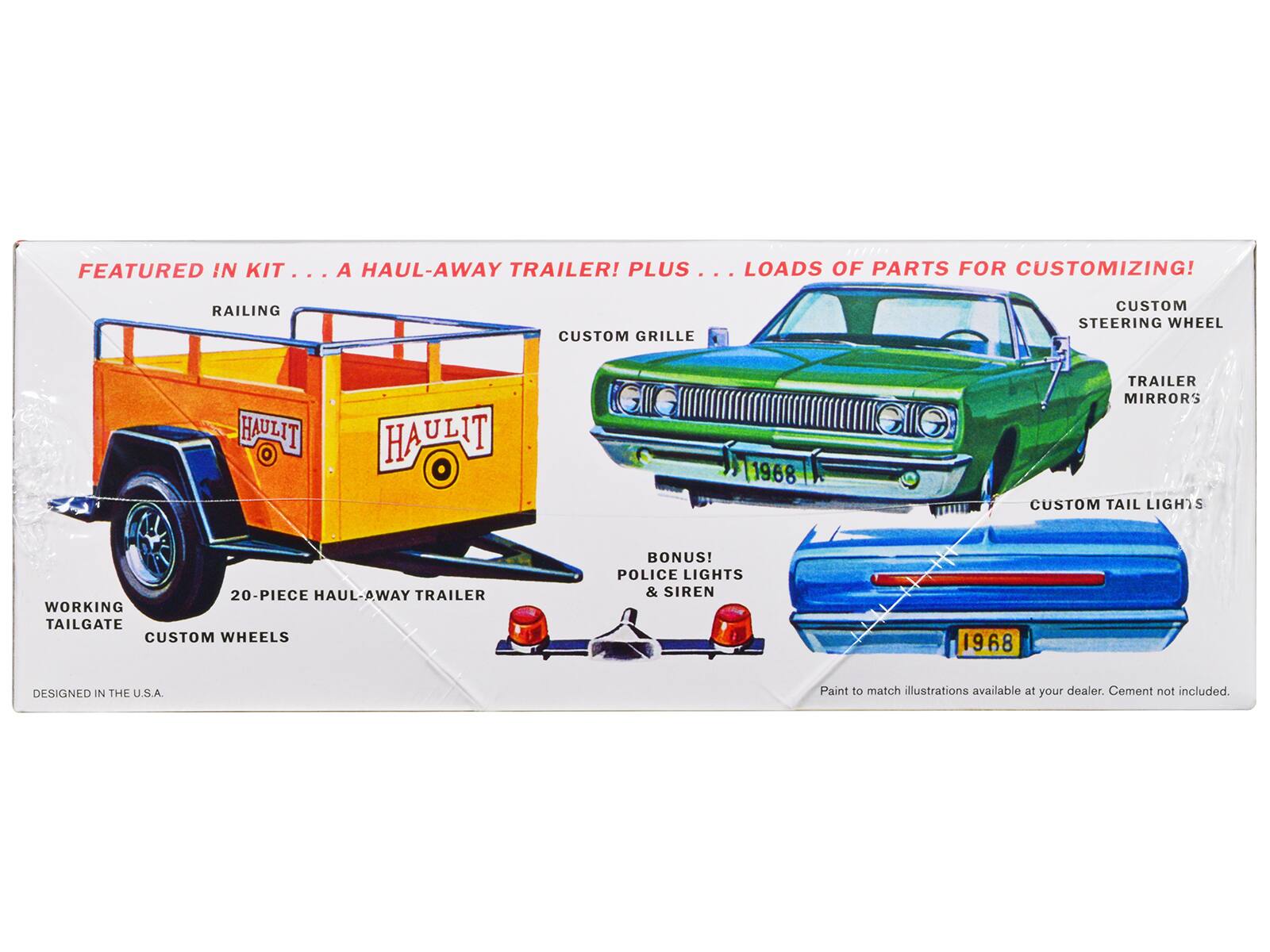 Skill 2 Model Kit 1968 Dodge Coronet Hardtop with Trailer 1/25 Scale ...