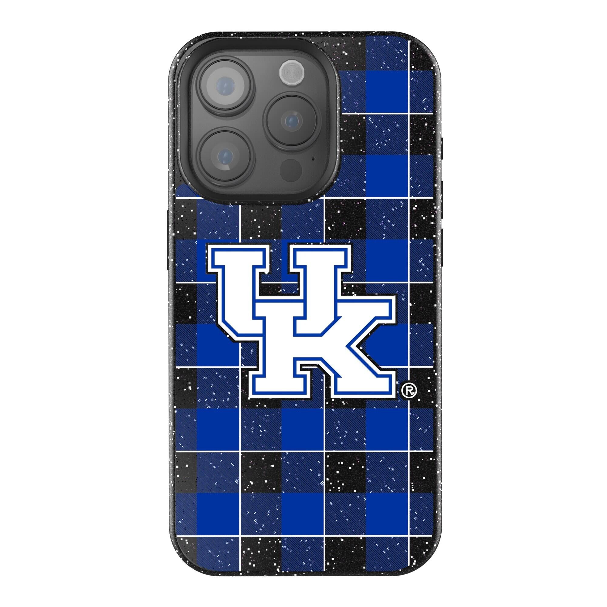 Keyscaper NCAA Kentucky Wildcats Plaid Bling iPhone Case 14 Black ...