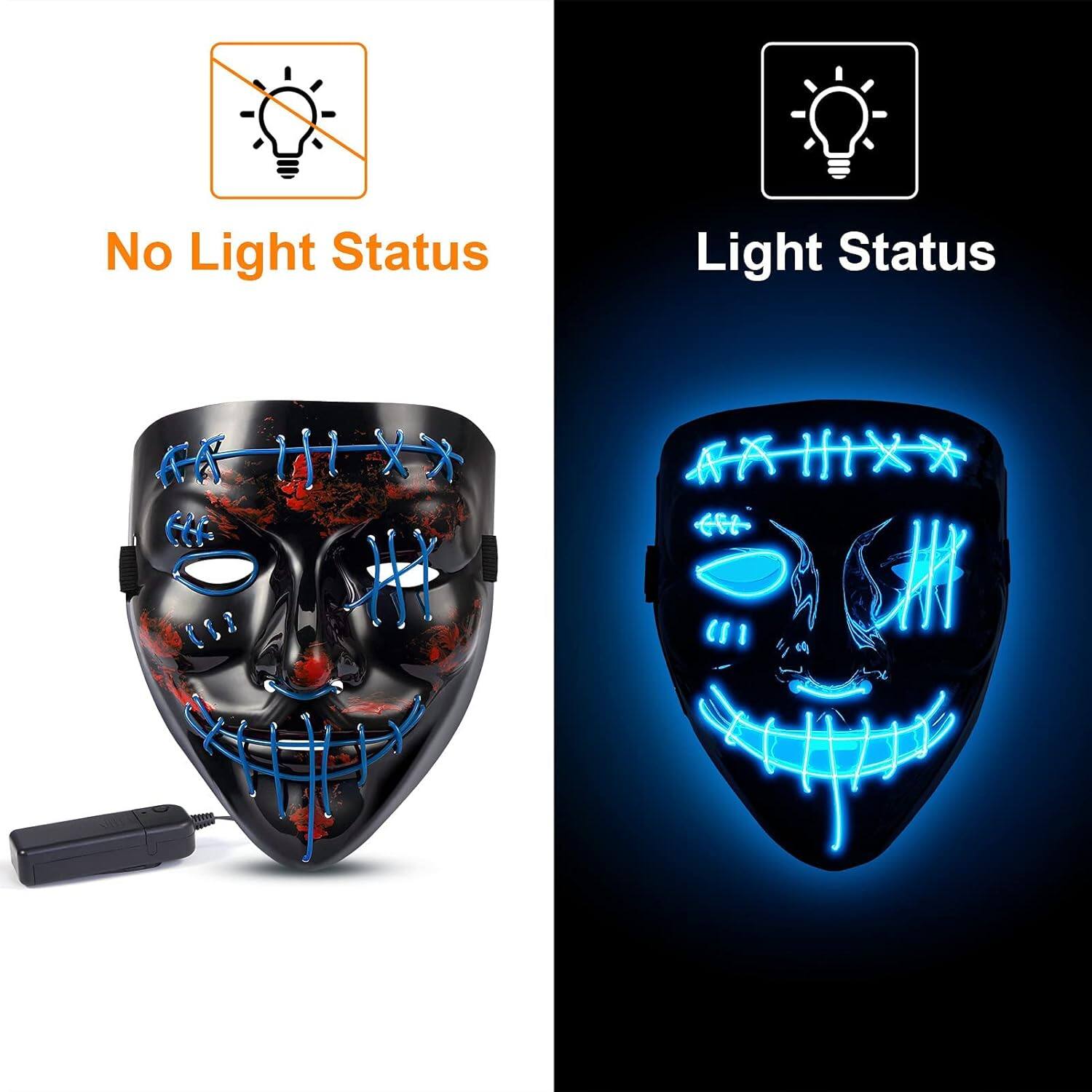 Acekool Halloween LED Scary Mask, Light up Halloween Face Mask - Best Buy