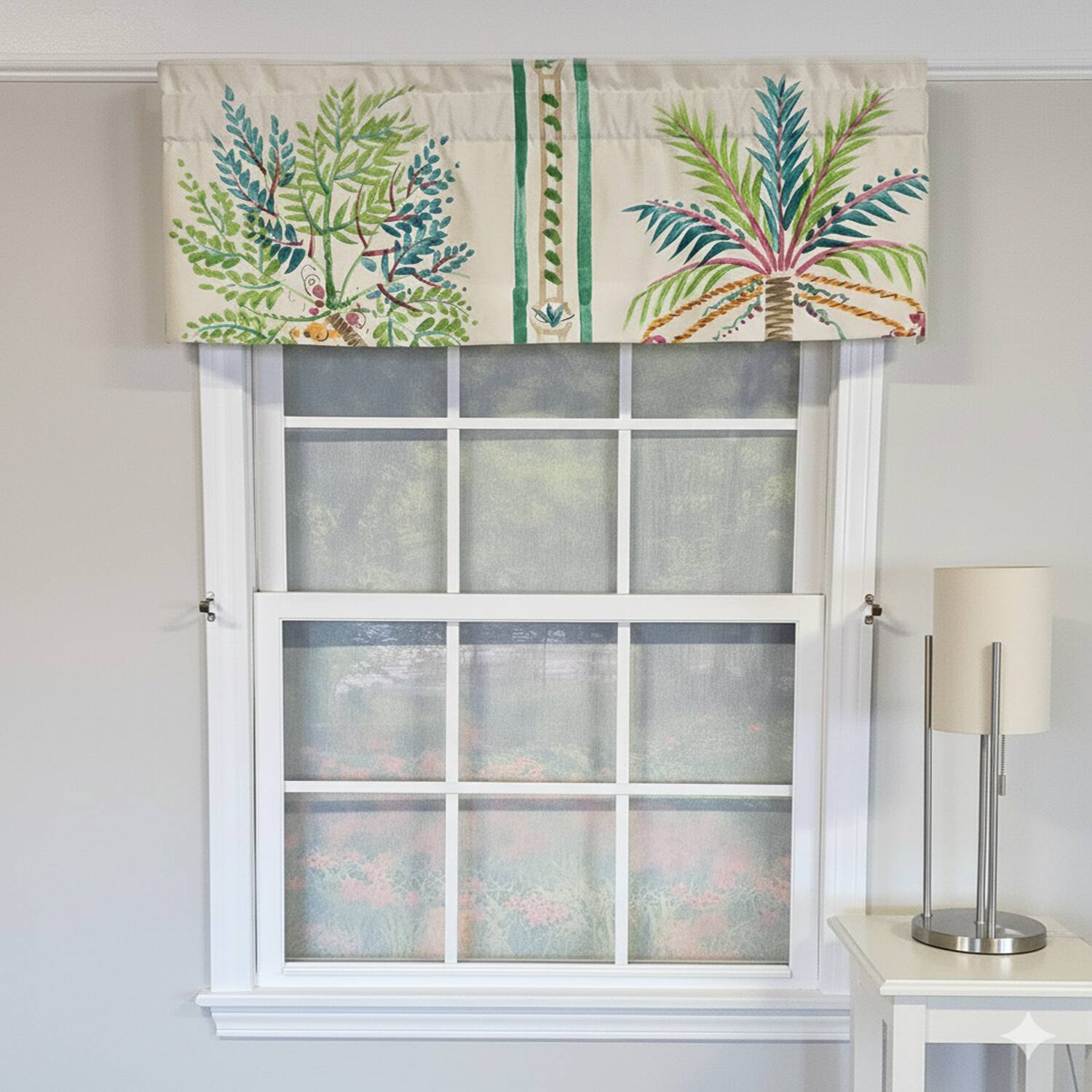 RLF Home Felicity Tailored 100% Cotton Rod Pocket Lined Window Valance ...