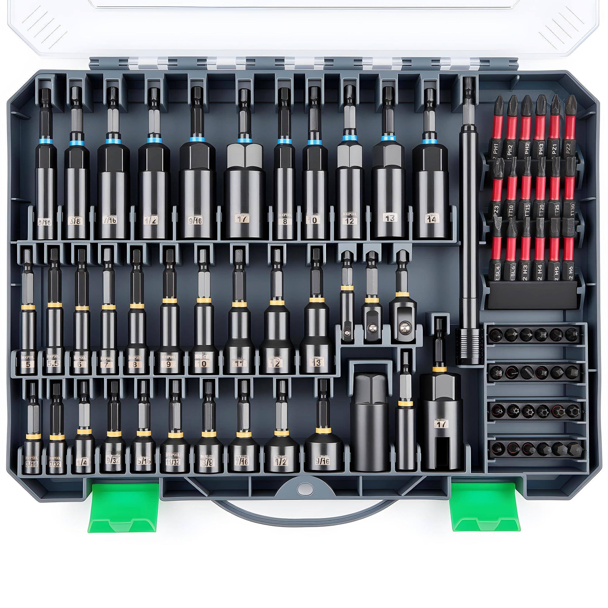 JETRANSPORT Magnetic Impact Nut Driver Set Metric Sae Bit With Socket ...