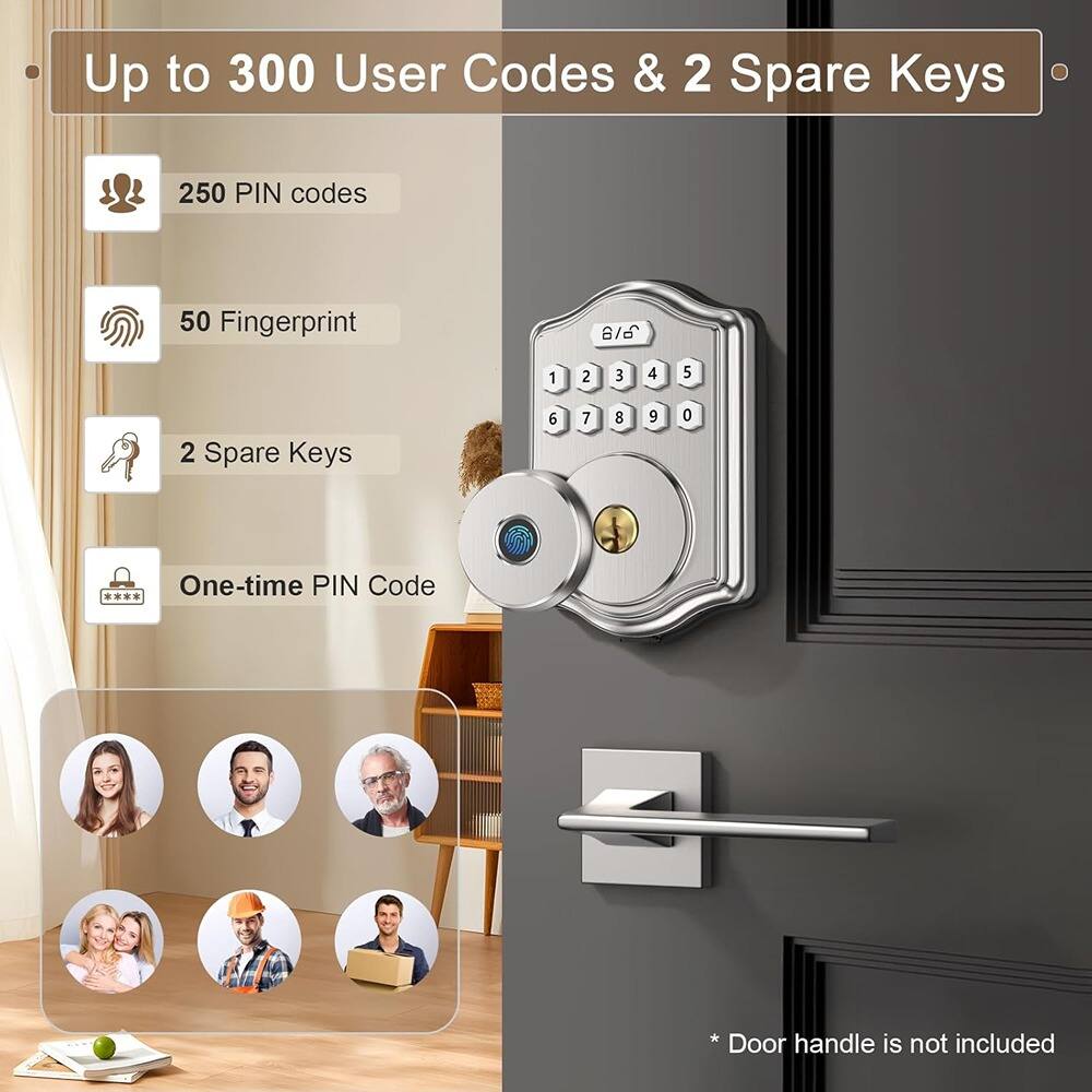 RTMB Fingerprint Smart Door Lock with Keyless Entry and Keypad Deadbolt ...
