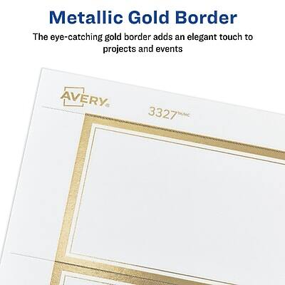Avery 2" x 3.5" /Gold Matte Table Tent, Laser/Inkjet, 80 Cards/Pack ...