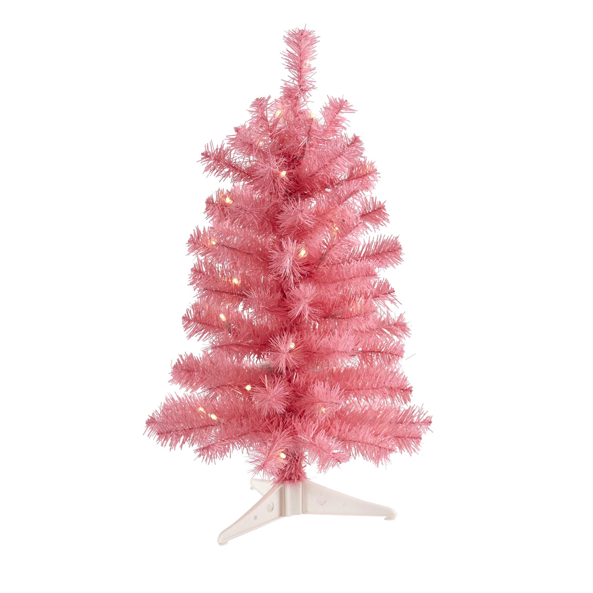 BreeBe 2’ Christmas Tree with 35 LED Lights & 72 Tips Pink T1697 - Best Buy