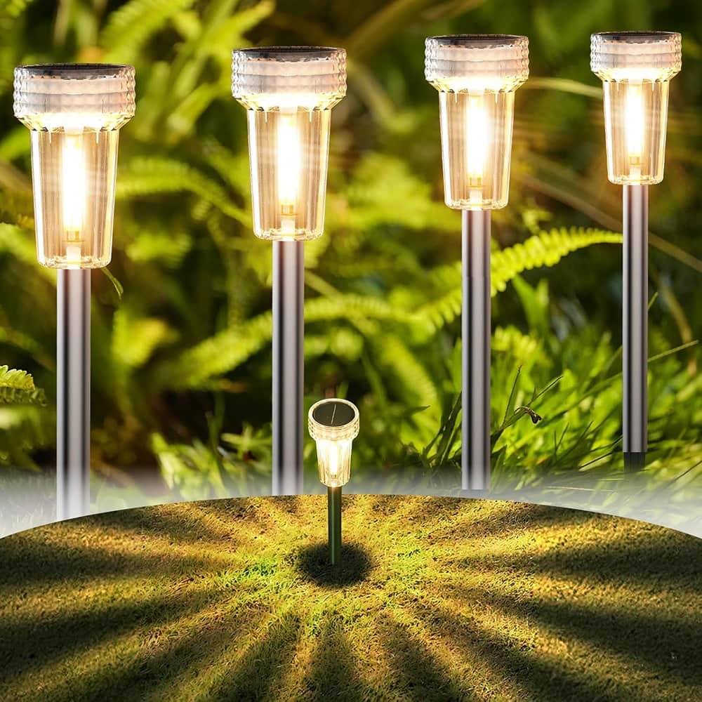 MOSZAR LLC - Solar Lights Outdoor, 8 Pack Solar Pathway Lights ...