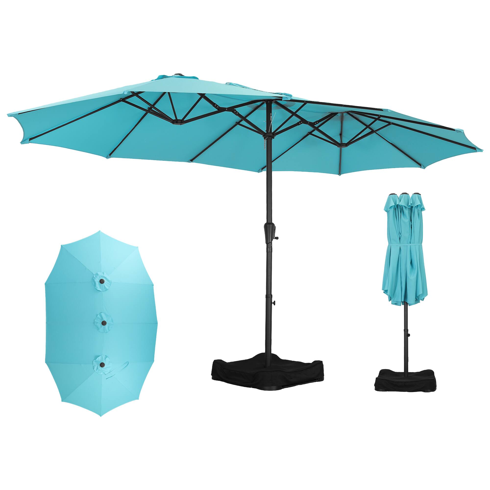 Ainfox 15FT Double Sided Patio Umbrella Outdoor Large Umbrella for Deck ...