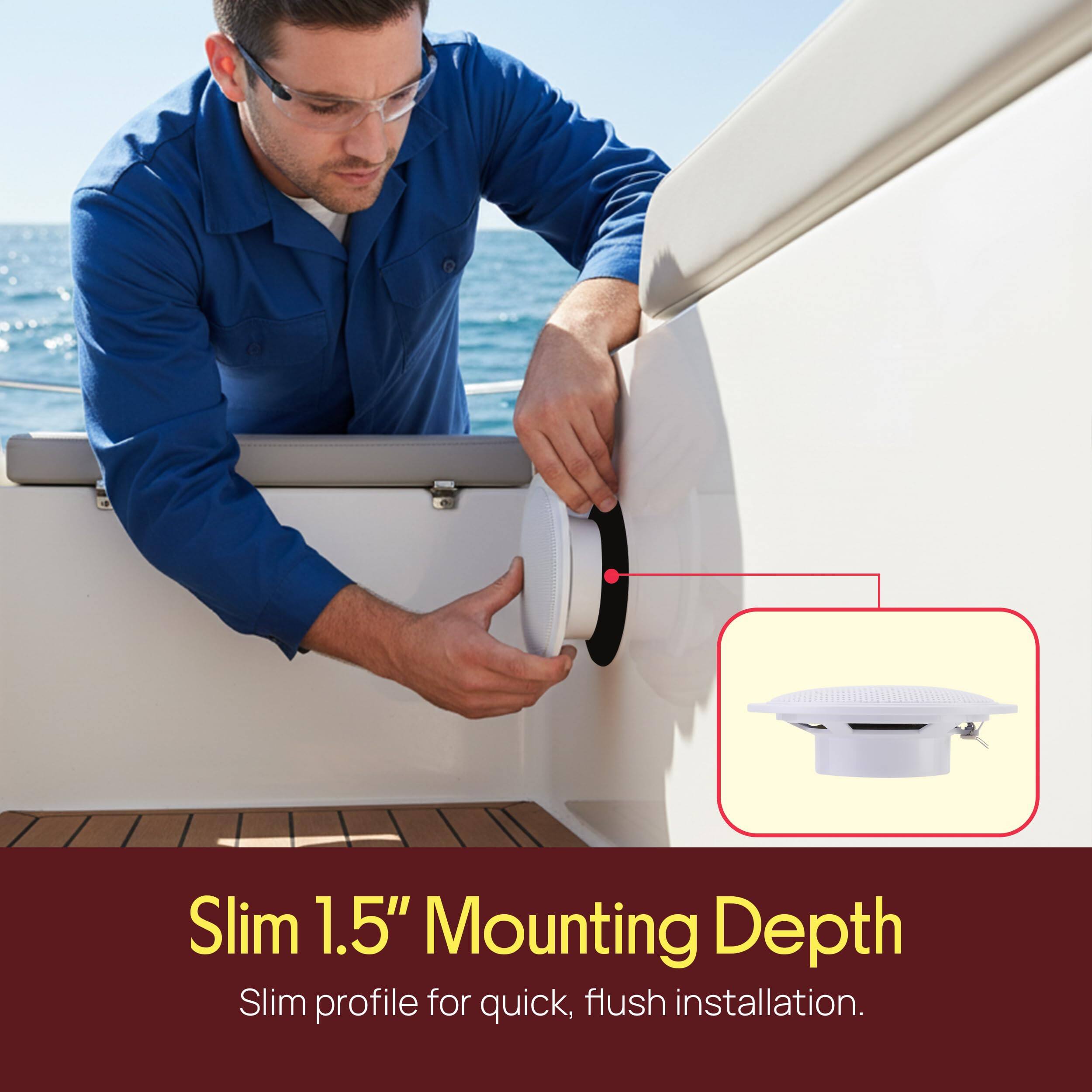 Pyramid MDC6 5.25” Dual Waterproof Marine Speakers, 100W Outdoor Car ...