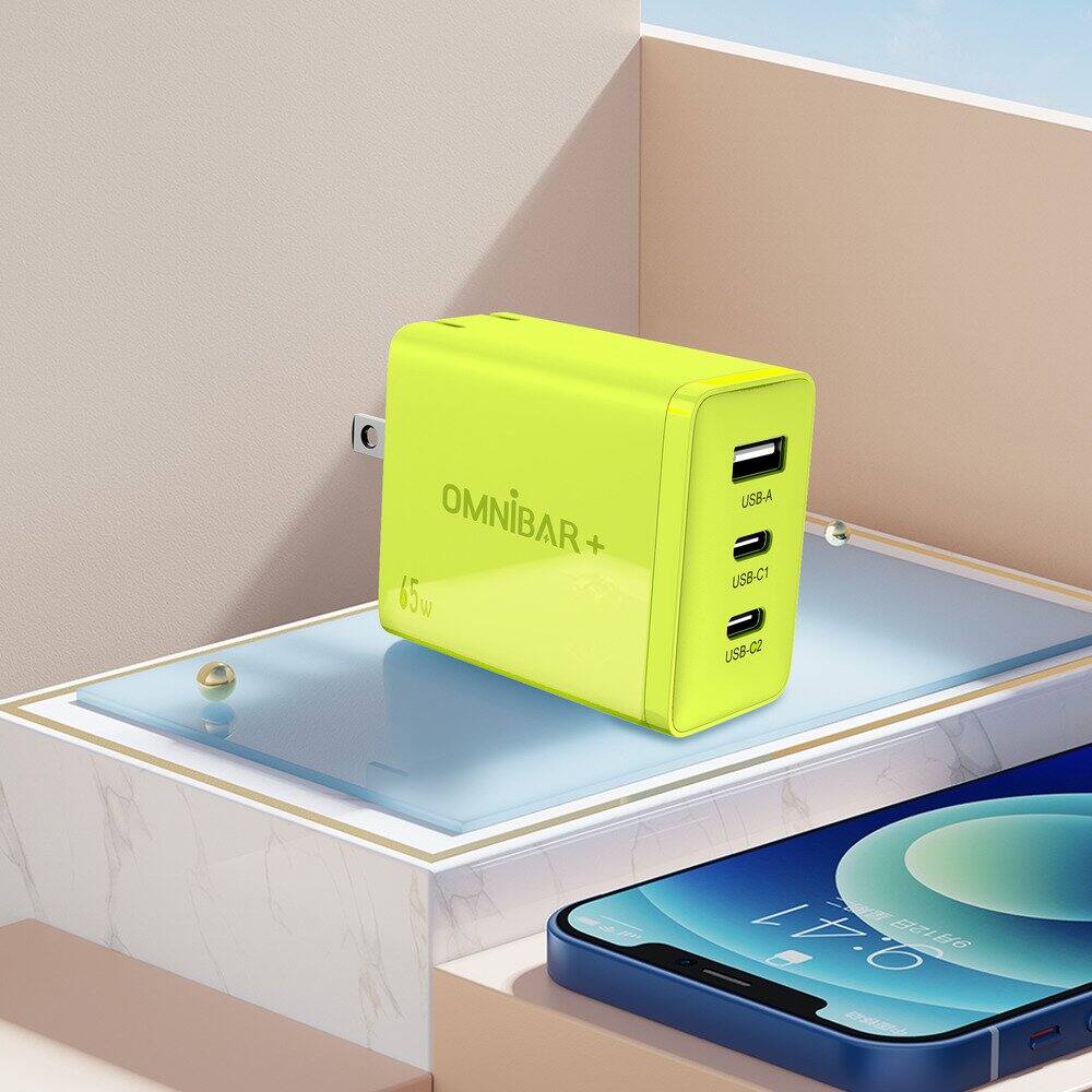 Omnibar 65W USB C Charger 3 Port GaN III Fast Charging Block, Support ...