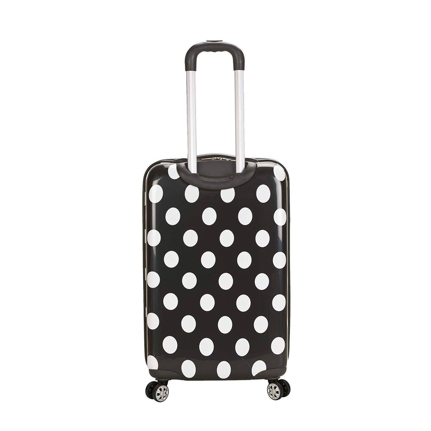 Dapper Styles Laguna Beach Hardside Spinner Wheel Luggage Black Dot Carry on 20 inch Pink Dots ...