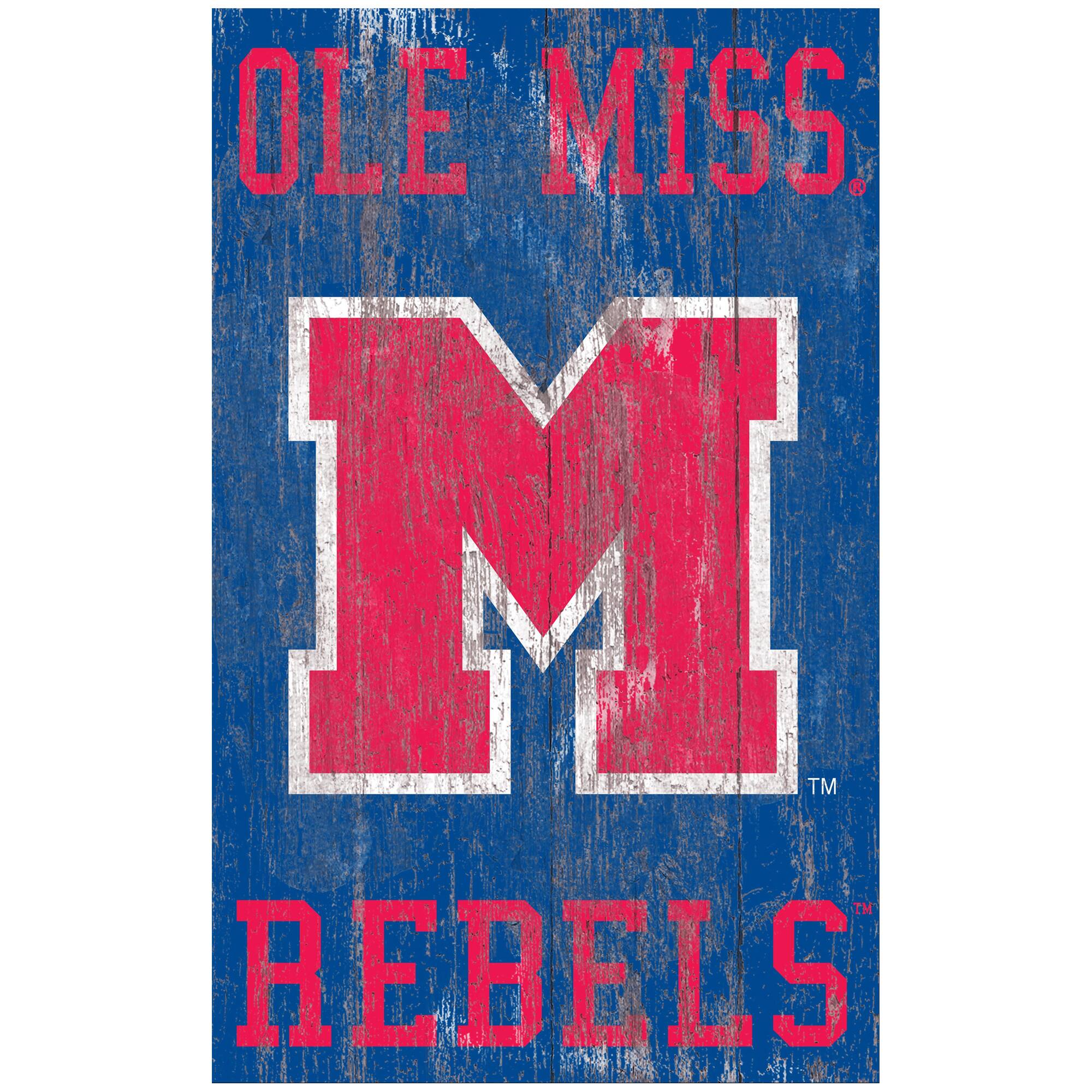 Fan Creations Ole Miss Rebels 11'' x 19'' Heritage Distressed Logo Sign ...