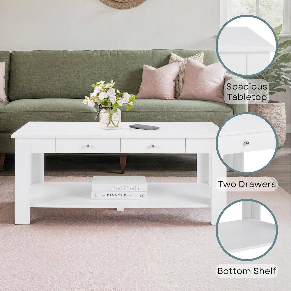 Coaster Co. of America Designs2Go 2 Drawer Baja Coffee Table with Shelf ...
