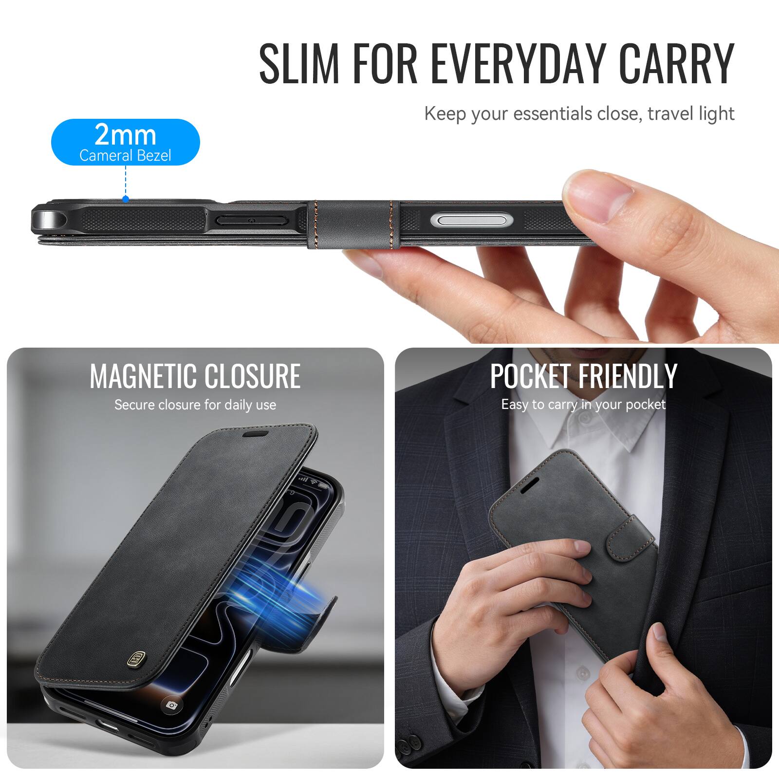 Dteck Wallet Case for iPhone 17 Pro Max, Compatible with MagSafe, PU ...