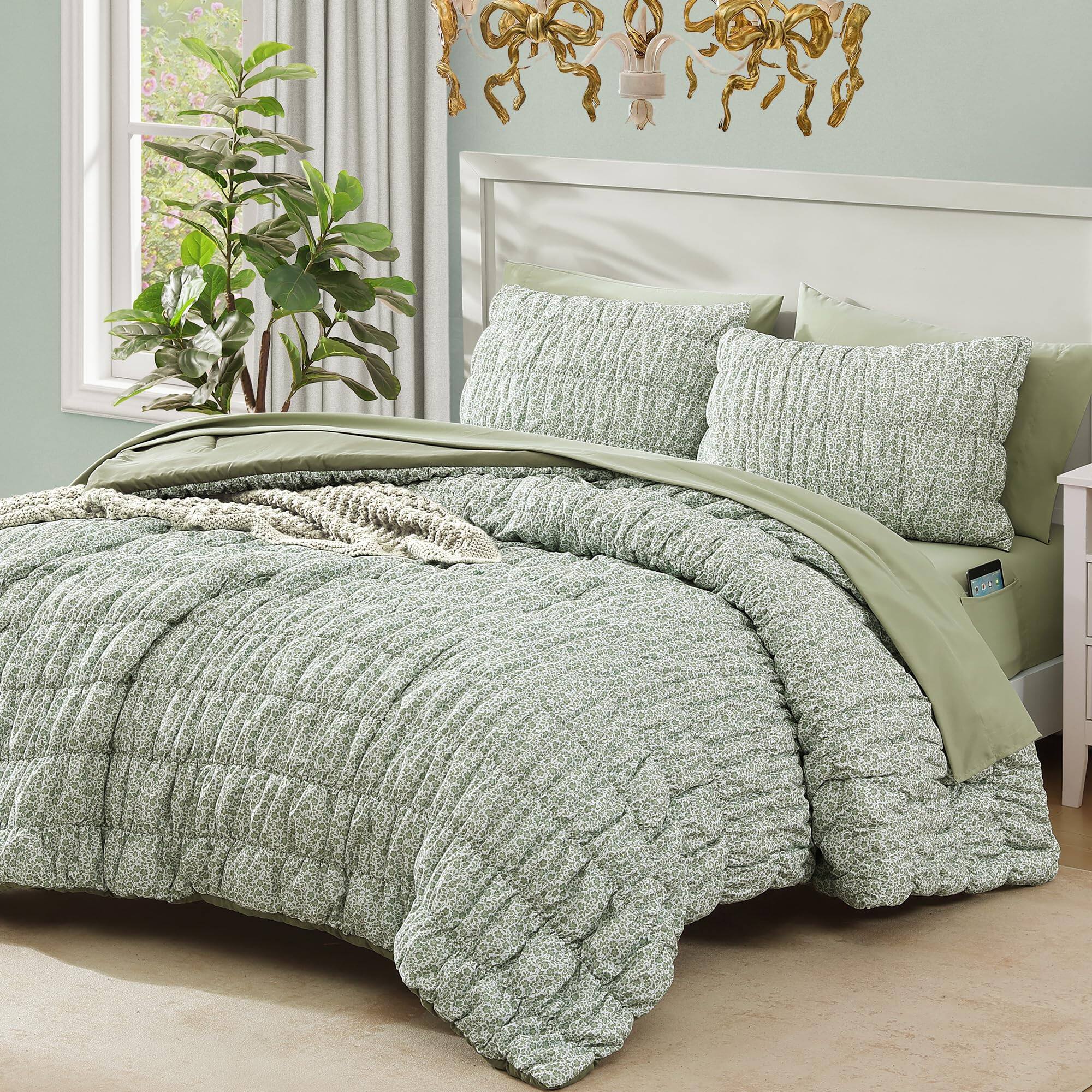 NICHOLAS KLEIN Full Sets Puff Marigold Floral Bedding Set For All ...