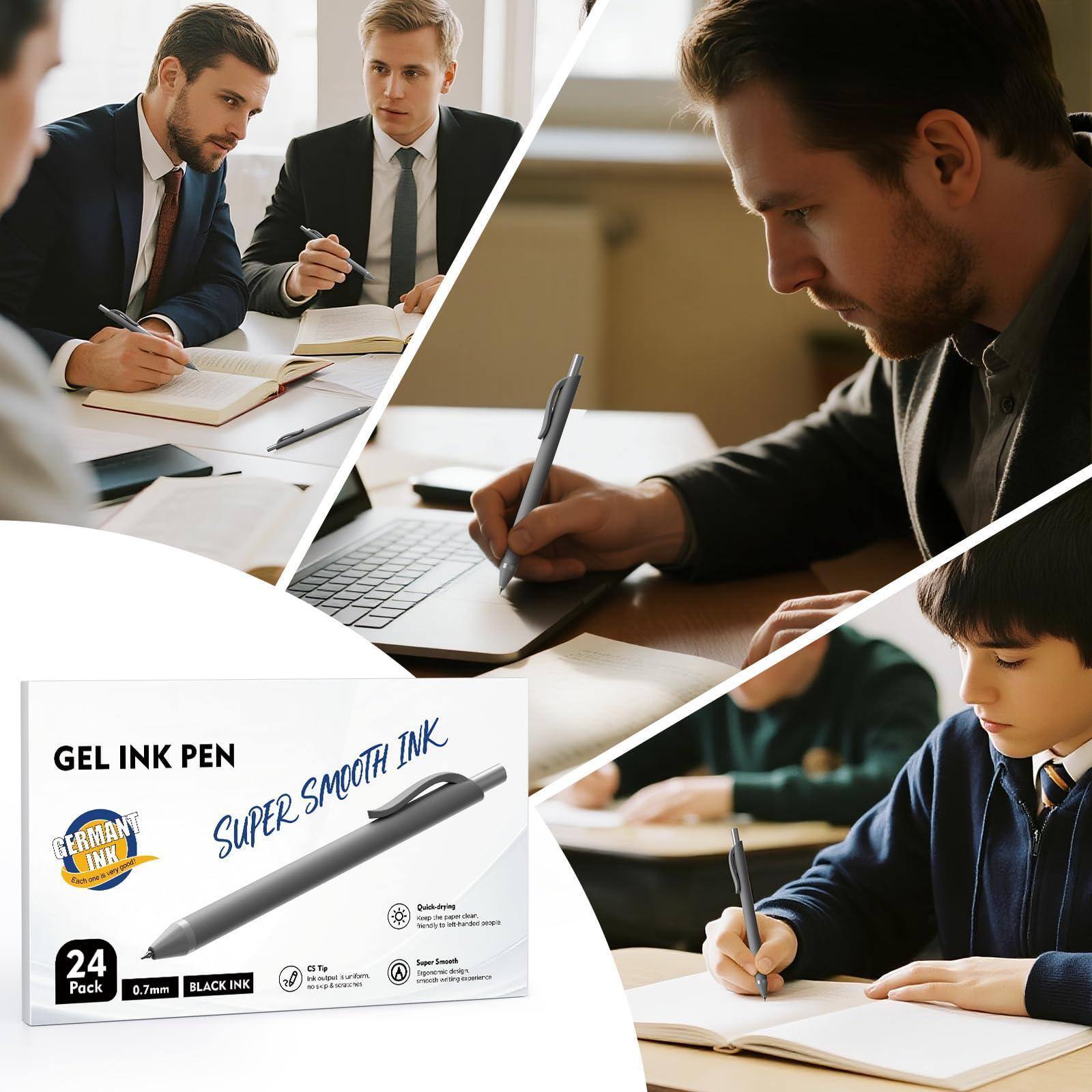 Paradigms Interiors 24 Gel Pens Ink Fine Point Retractable Smooth ...