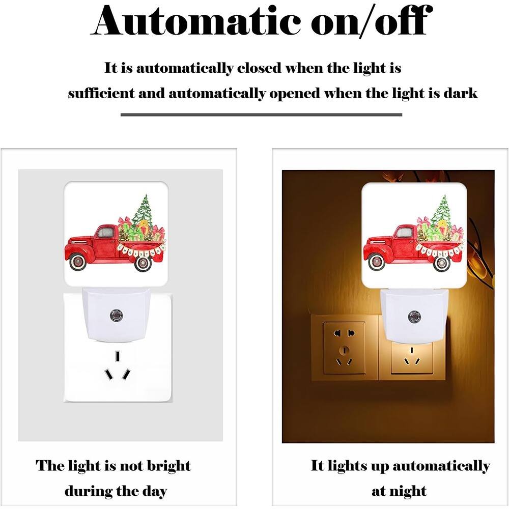 ACJPR Retro Truck with Christmas Tree Plug in Night Light, Dusk to Dawn ...