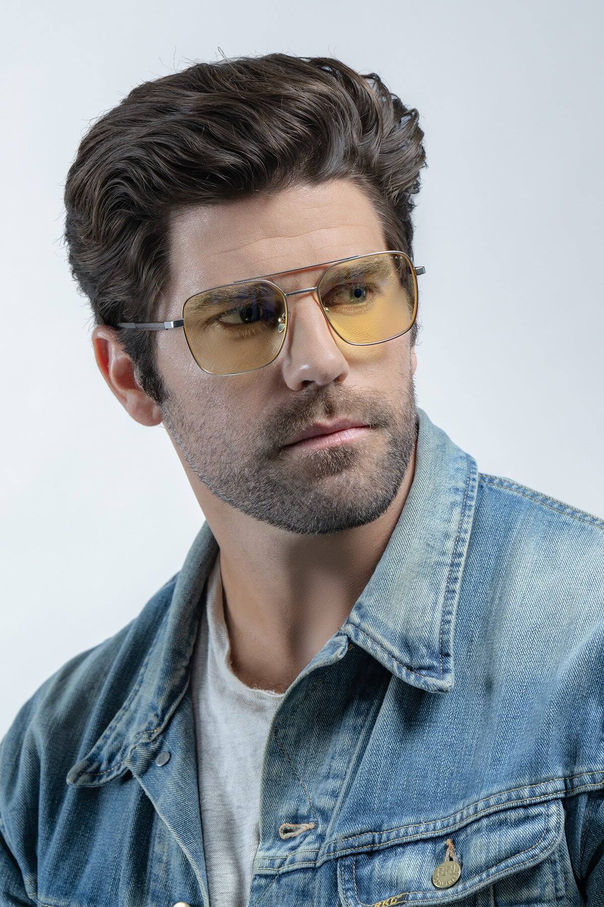 GUNNAR Gaming Glasses Witcher White Wolf, Steel Umber, Amber Lens Blue ...