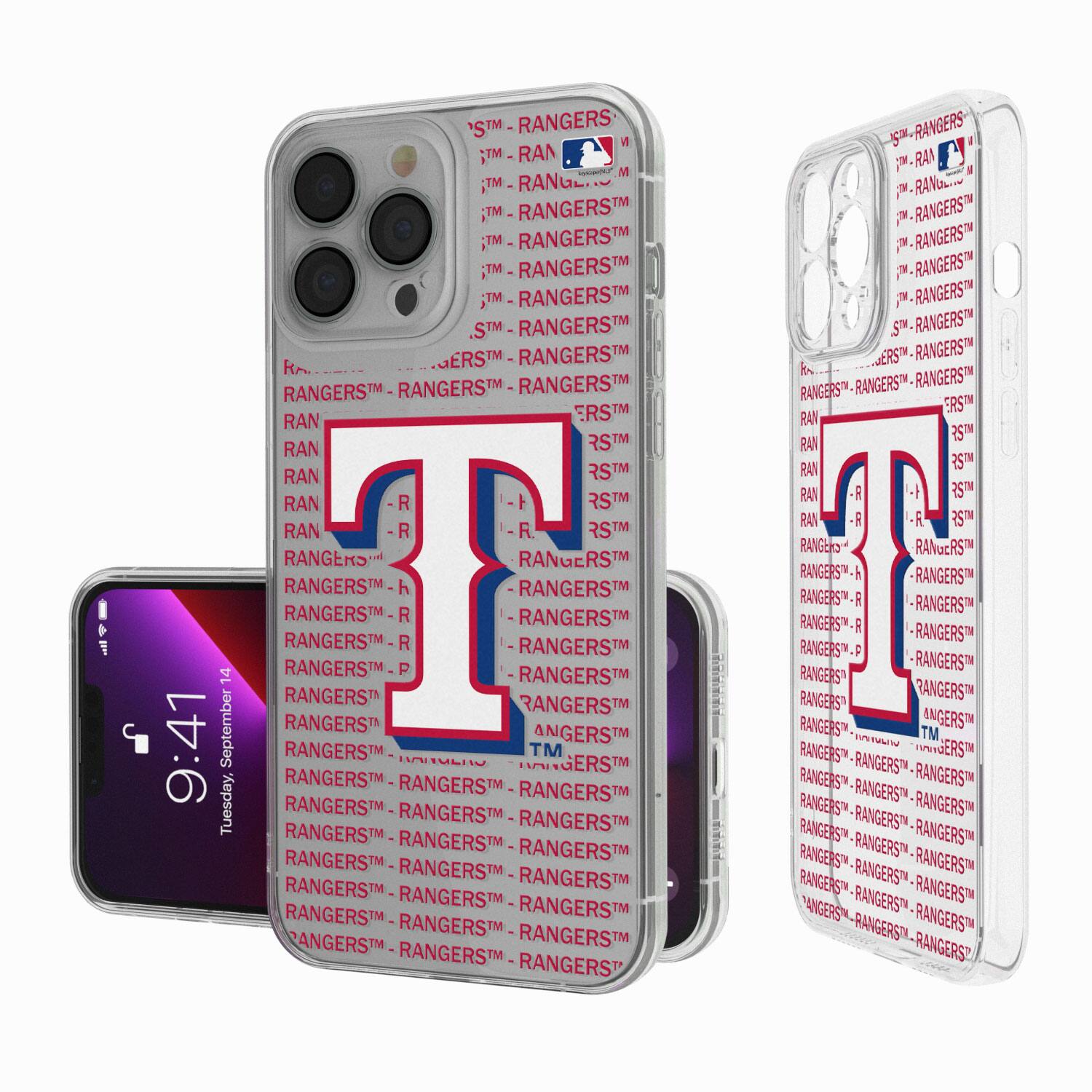 Keyscaper MLB Texas Rangers Text Backdrop Clear iPhone Case Multicolor ...