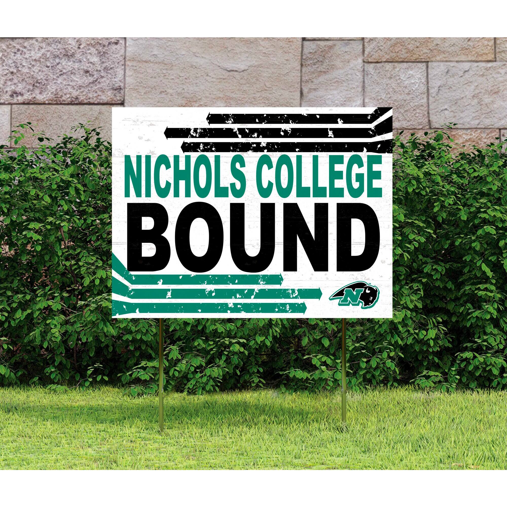 Jardine Nichols College Bison 18" x 24" Bound Yard Sign White 200047518 ...