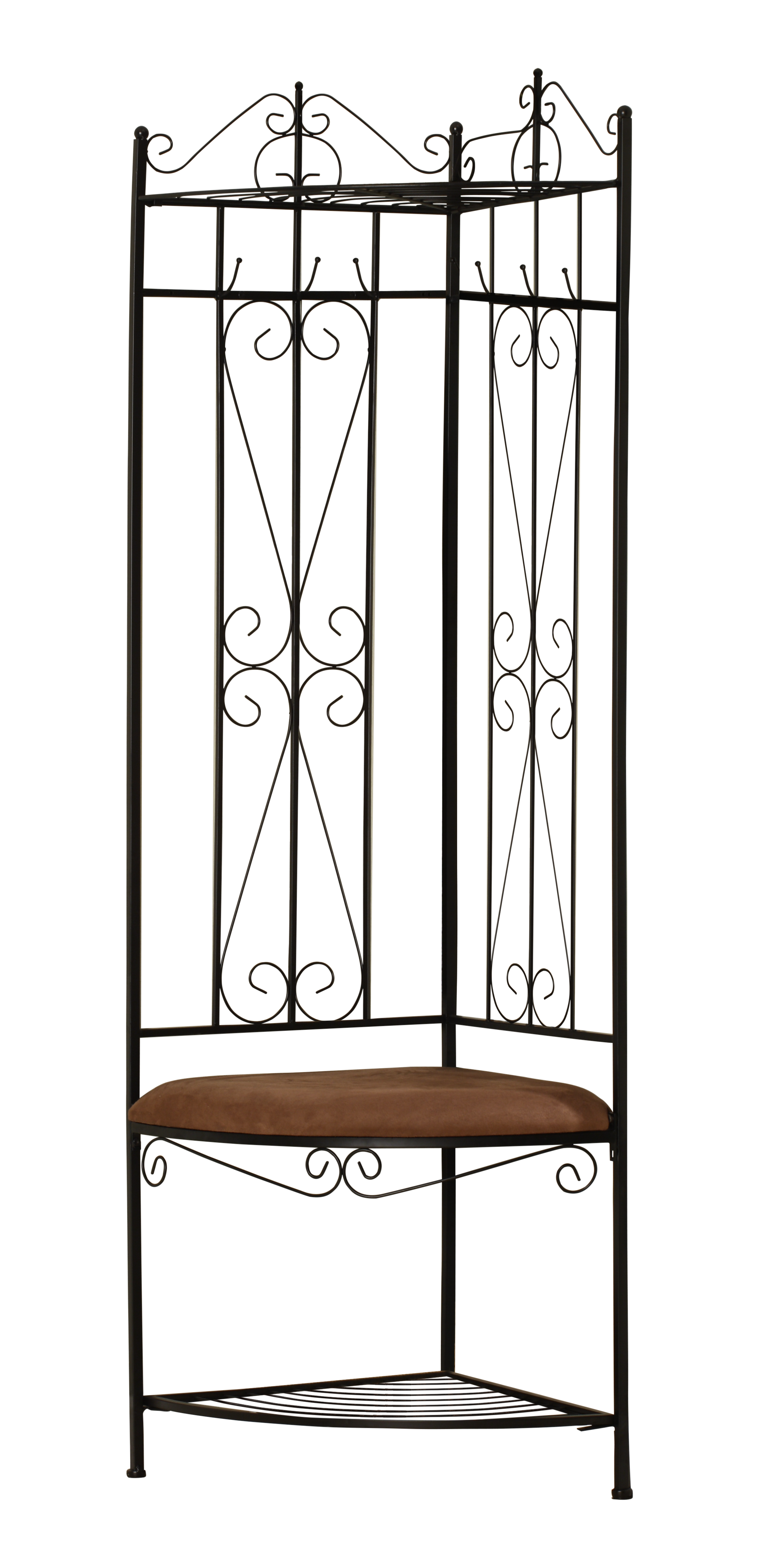 Kings Brand Furniture Metal Corner Entryway Hallway Rack with Bench & 6 ...