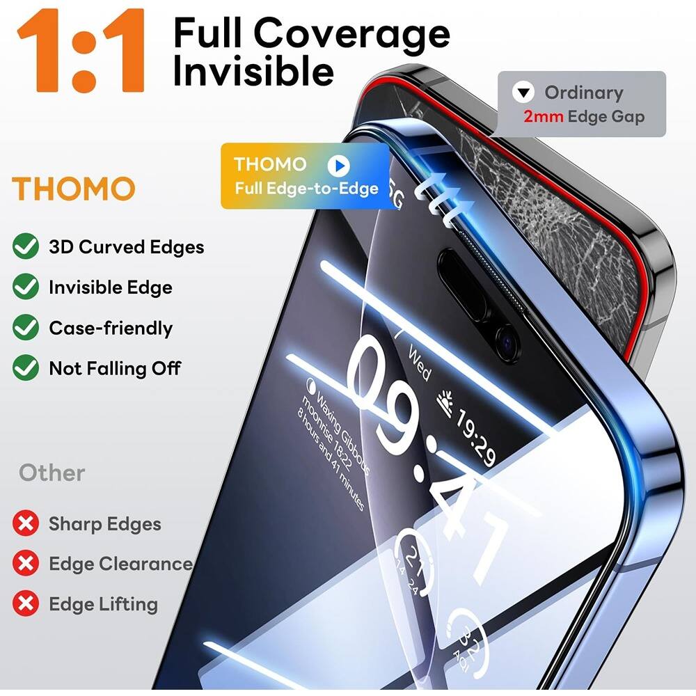 PARKER SLATER 2 Pack iPhone 16 Pro Max screen protector, 9H tempered ...