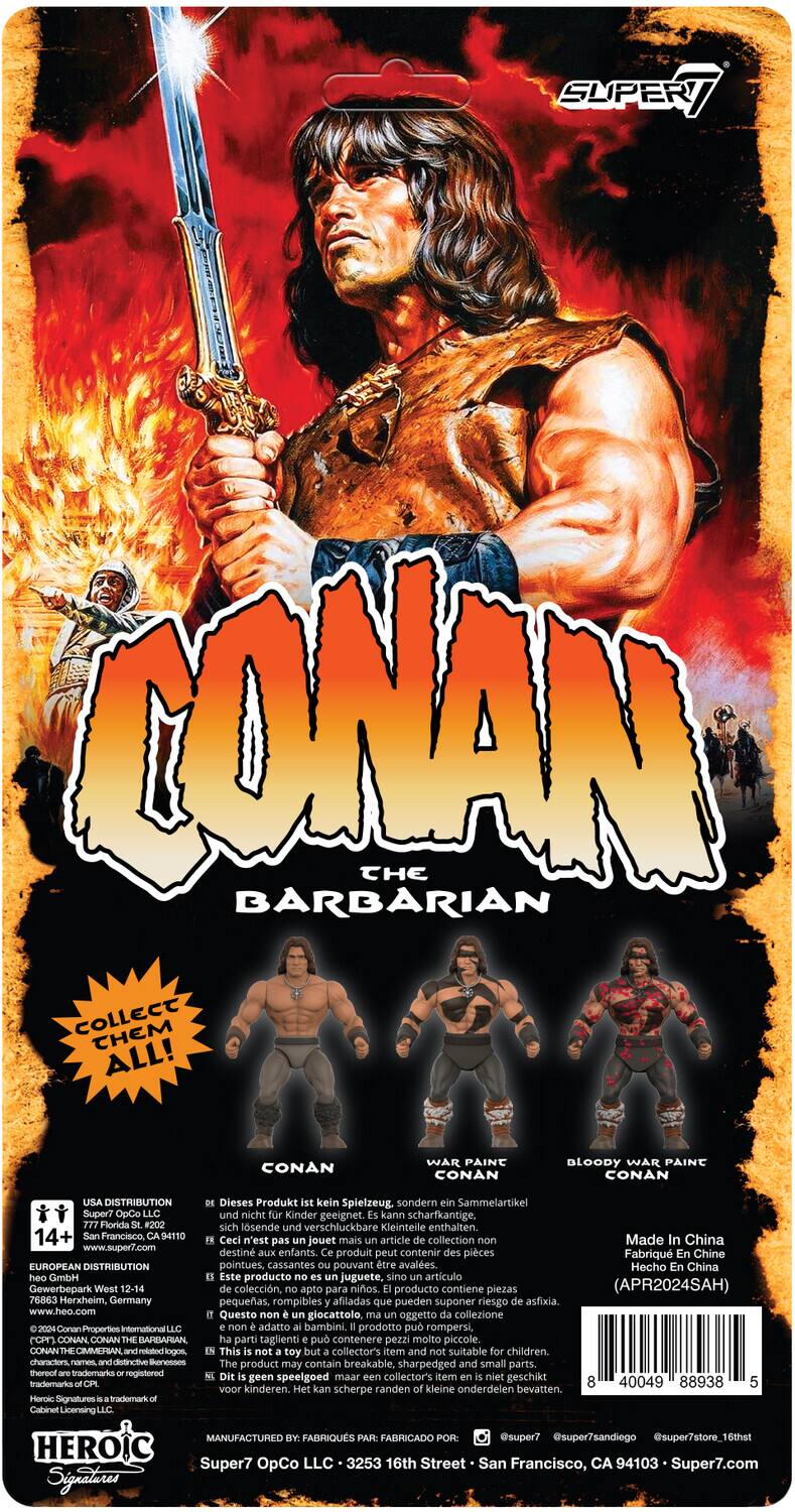 Super7 Conan the Barbarian Vintage Figures Wv2 Conan (War Paint) Collectibles Multicolor ...