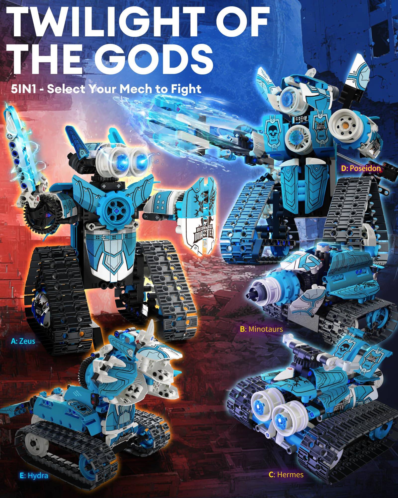 EZTW1 5 In 1 Stem Rc Robot Building Kit 398pcs Blocks Diy Engineering ...