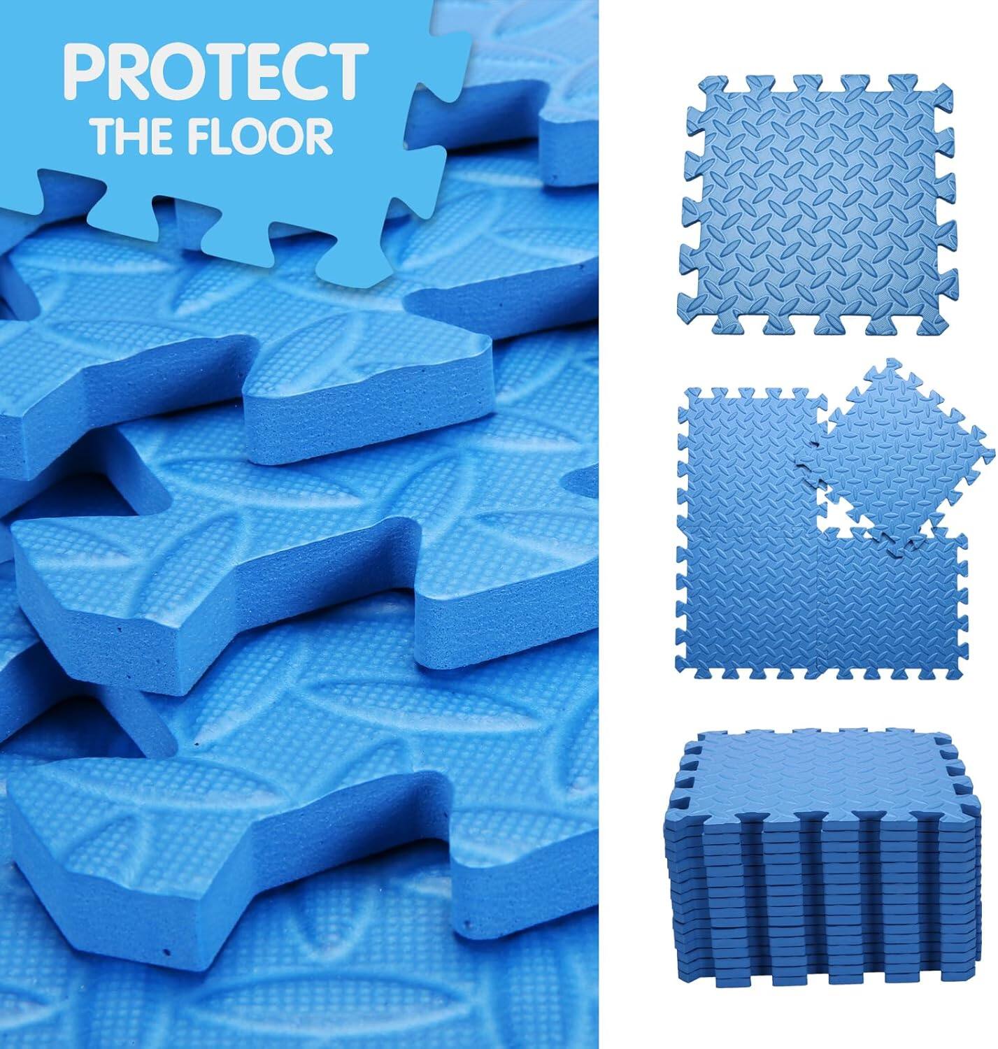 Auledio 16 Tiles Foam Floor Baby Tiles Foam Floor Mats Play Mats with ...
