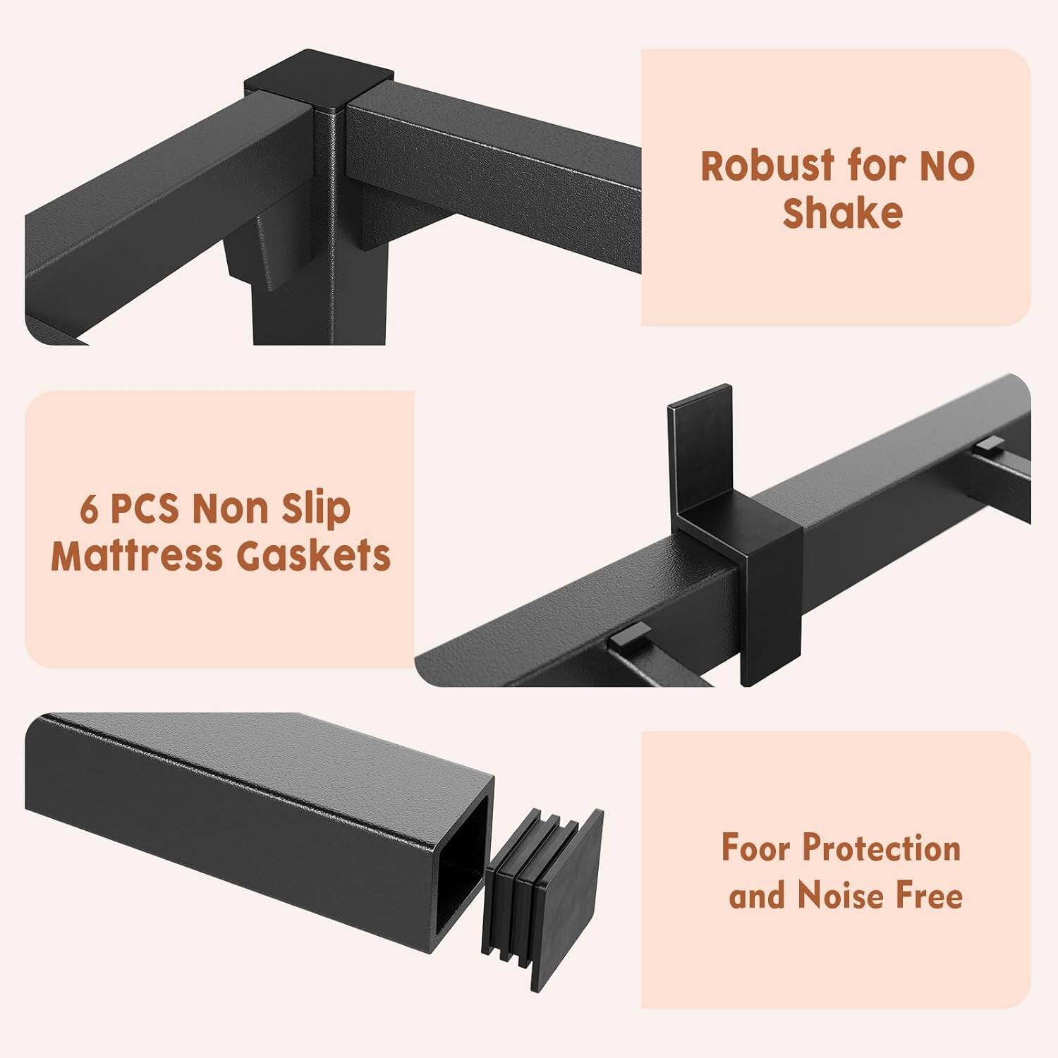 GARVEE Twin Metal Bed Frame, 14 Inch Platform, 800 Lbs Capacity, Tool ...