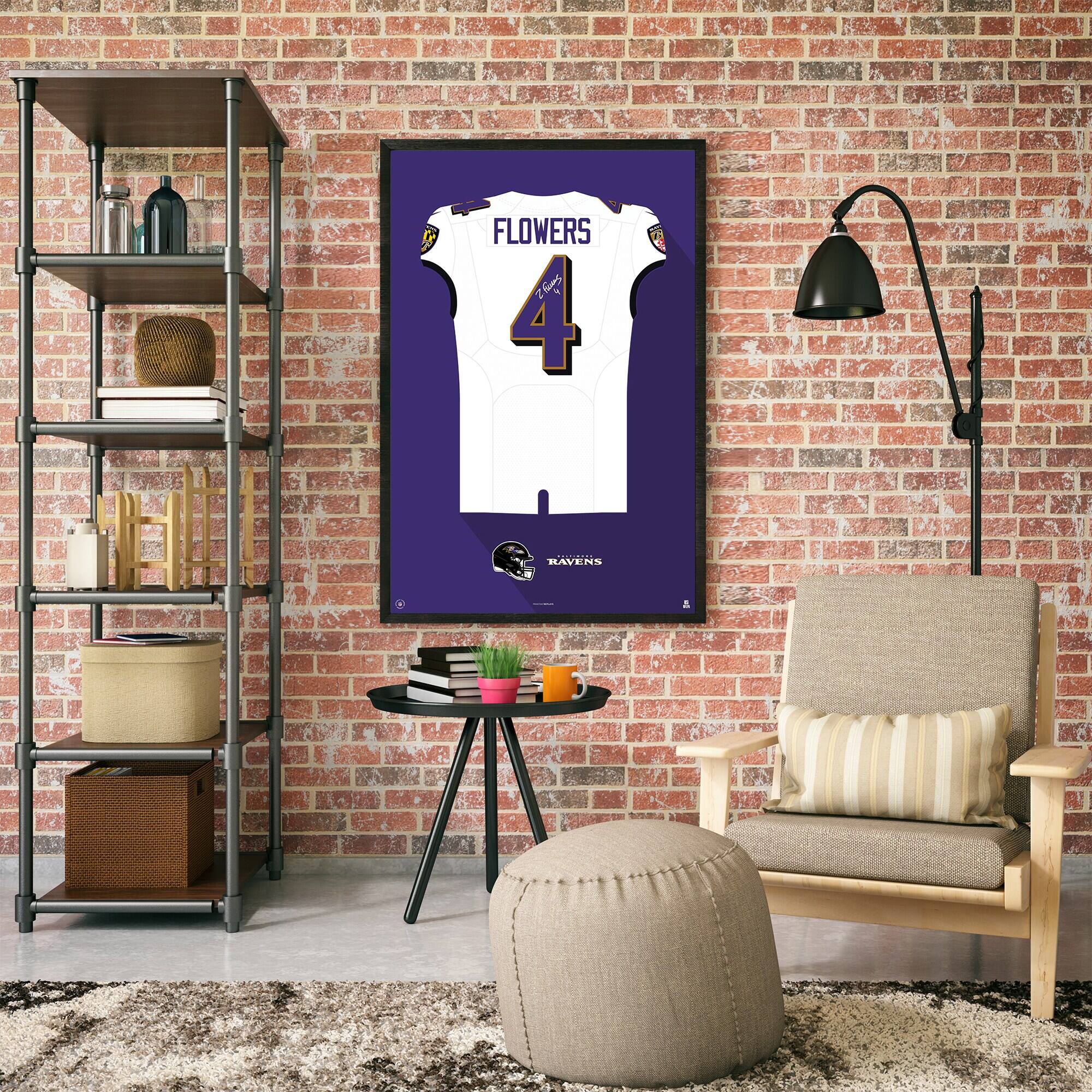 Sporticulture Zay Flowers Baltimore Ravens Away Jersey Framed Art Print ...