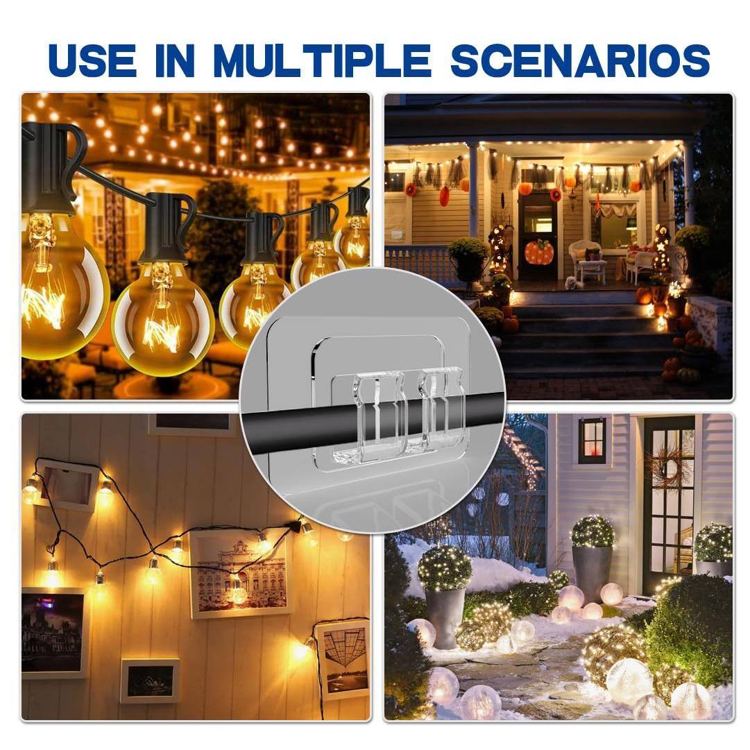 Paradigms Interiors Heavy Duty Outdoor String Light Hooks No Drill ...