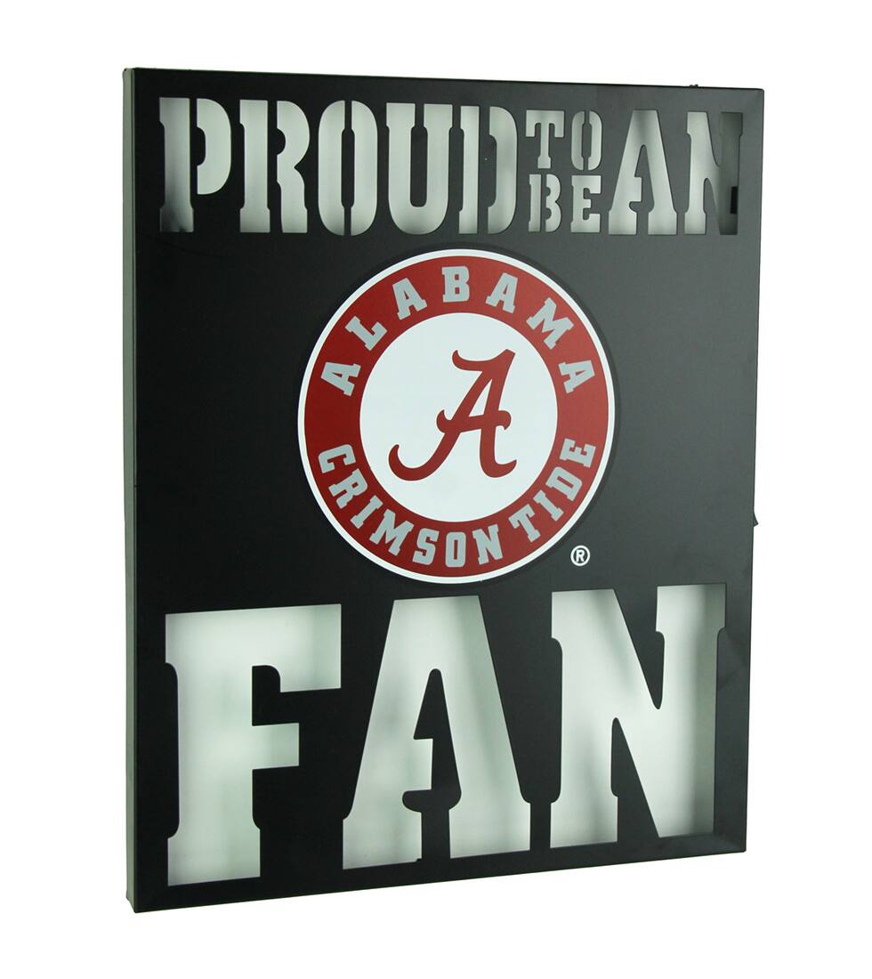 Evergreen Proud To Be An Alabama Fan Cutout Metal Wall Sign Black AL ...