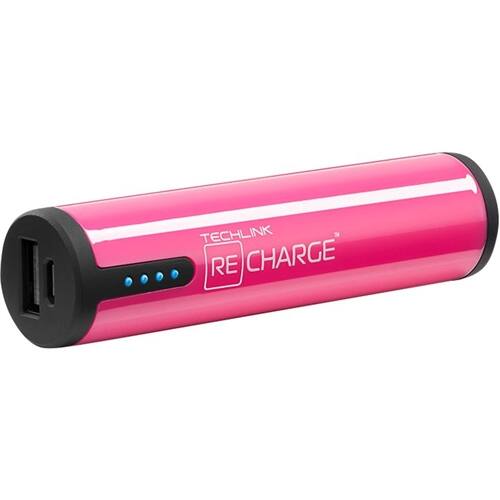 Best Buy: Techlink Recharge 2600 mAh Portable Charger Pink 527039
