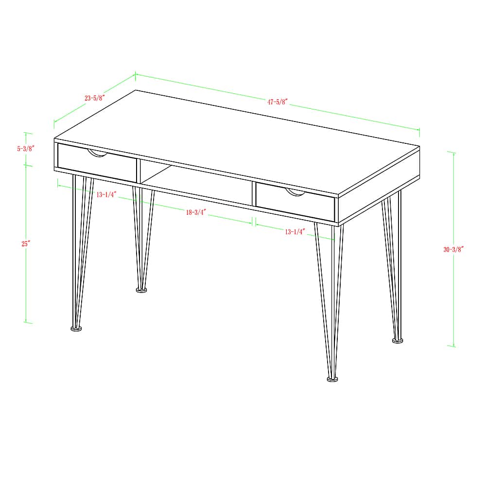 Best Buy: Walker Edison Modern Two-Tone Computer Desk Gray BB48CA1GR