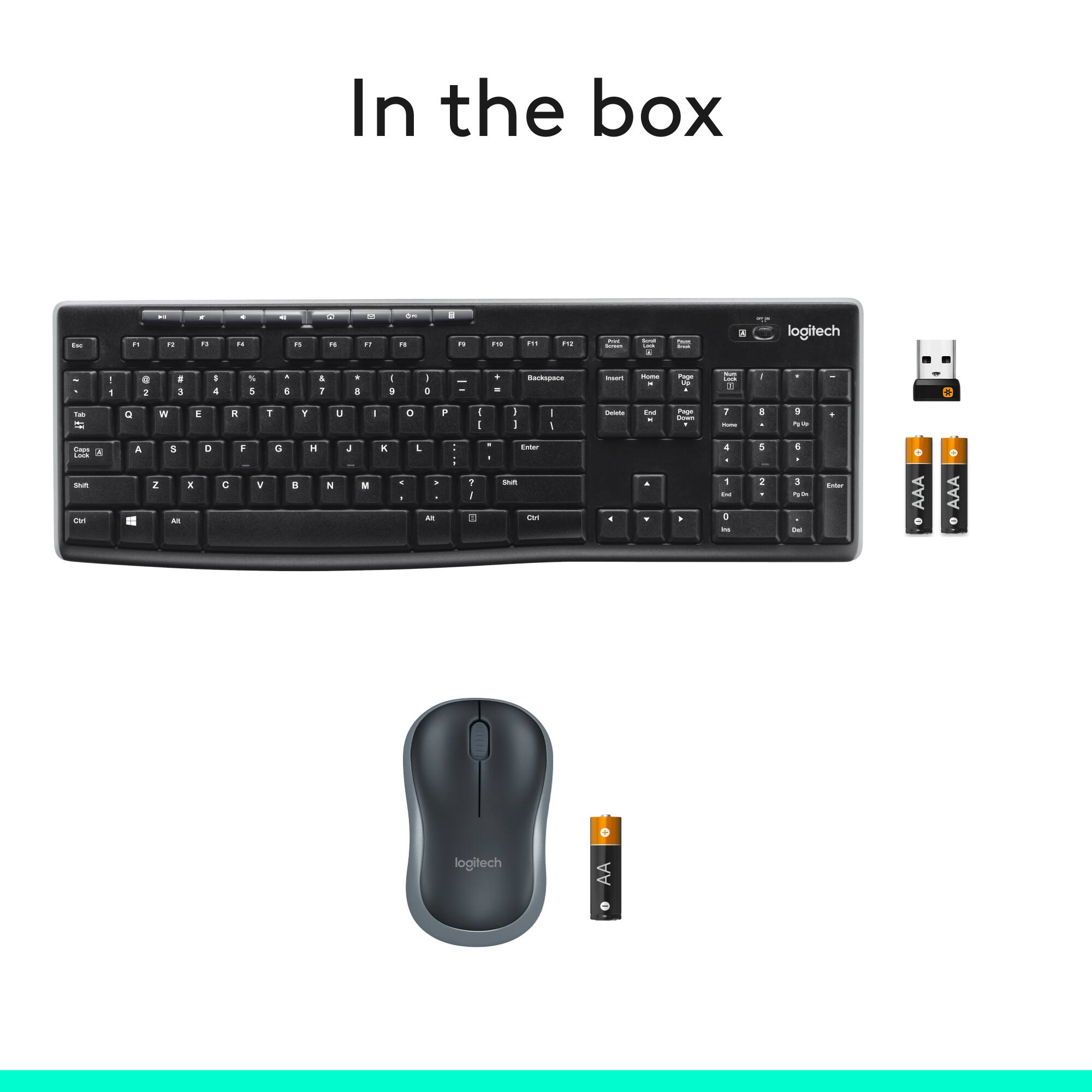 Logitech MK270 Full-size Wireless Membrane Keyboard and Mouse Bundle ...
