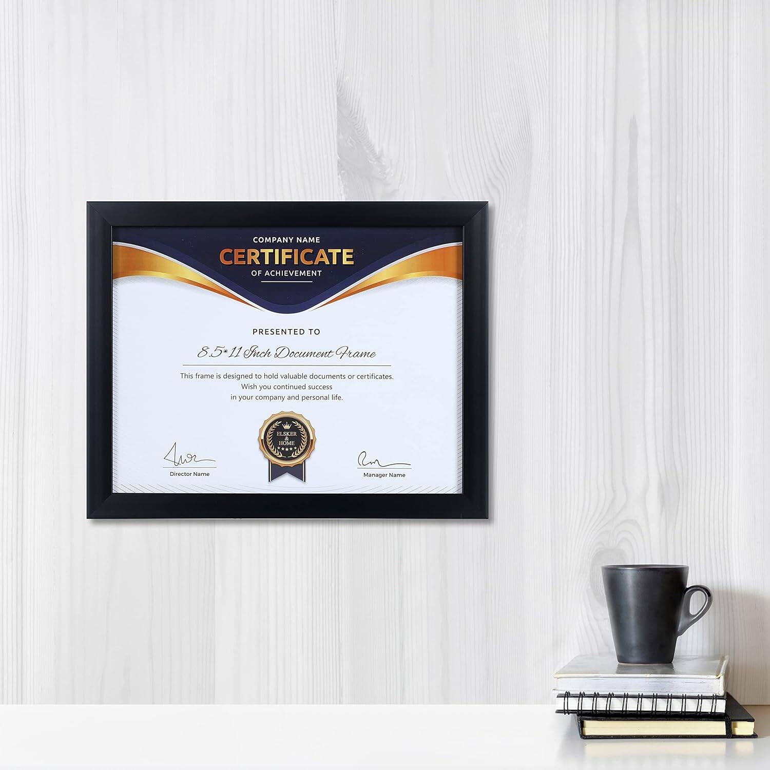 blue 8.5x11 Picture Frame Certificate Document Frame 6 Pack with Semi ...