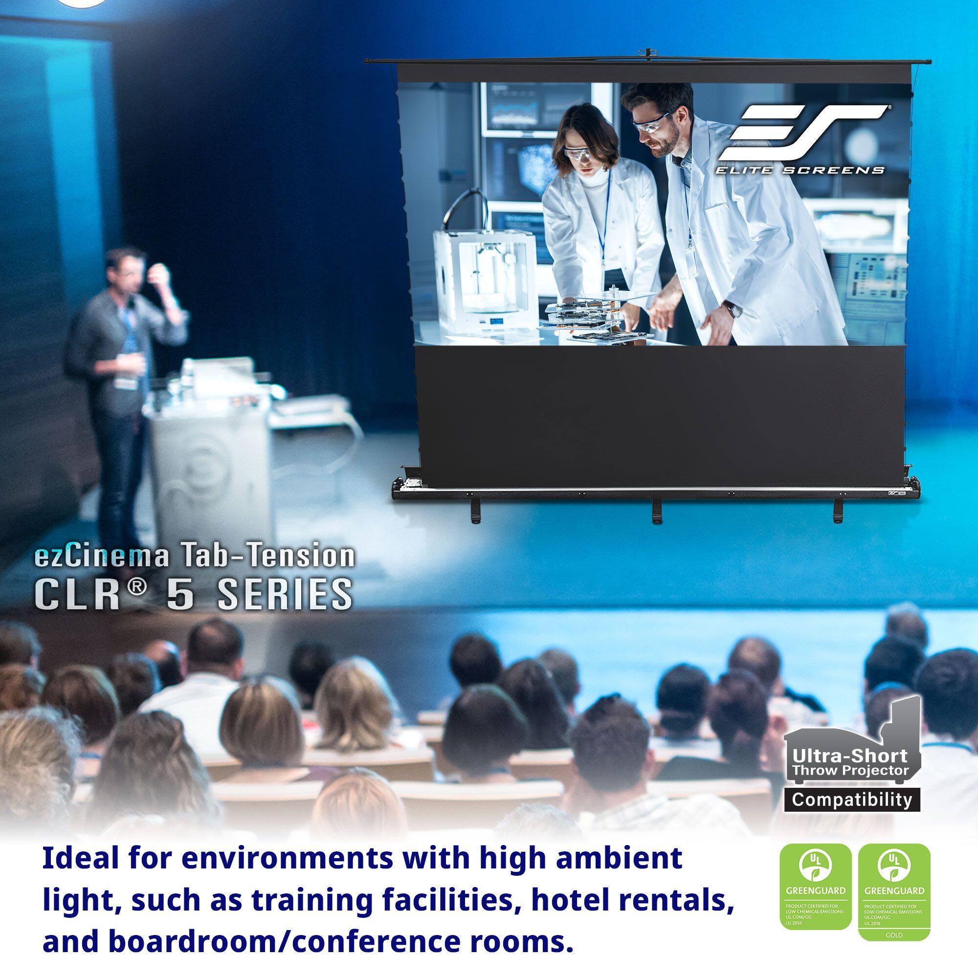 Elite Screens ezCinema Tab Tension CLR 5 Ceiling Light Rejecting Floor ...