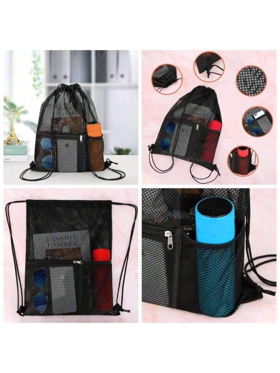 Live At Space 2 PACK Mesh Drawstring Backpack Bag, Multifunction Bag Swimming, Athletic Gym ...