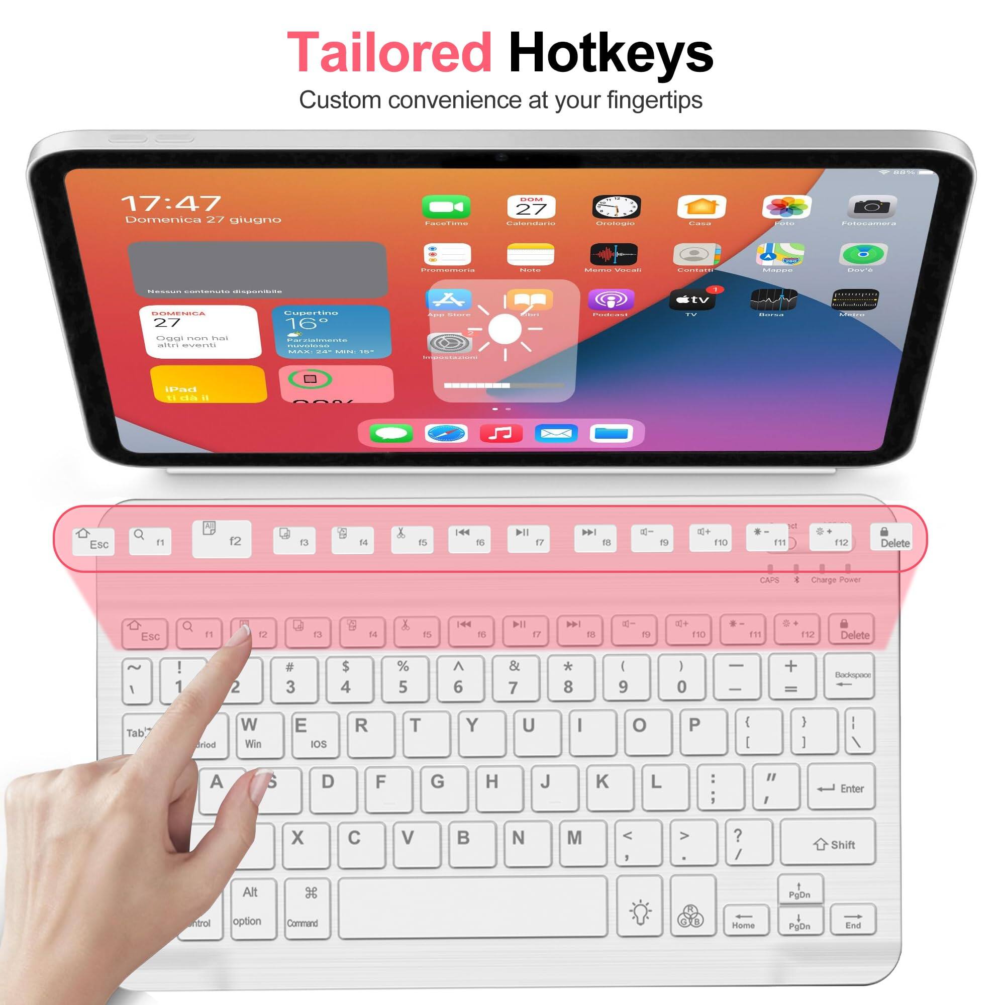 Pacoar Cade Portable Magnetic Ultra slim 7 color Backlit Wireless ...